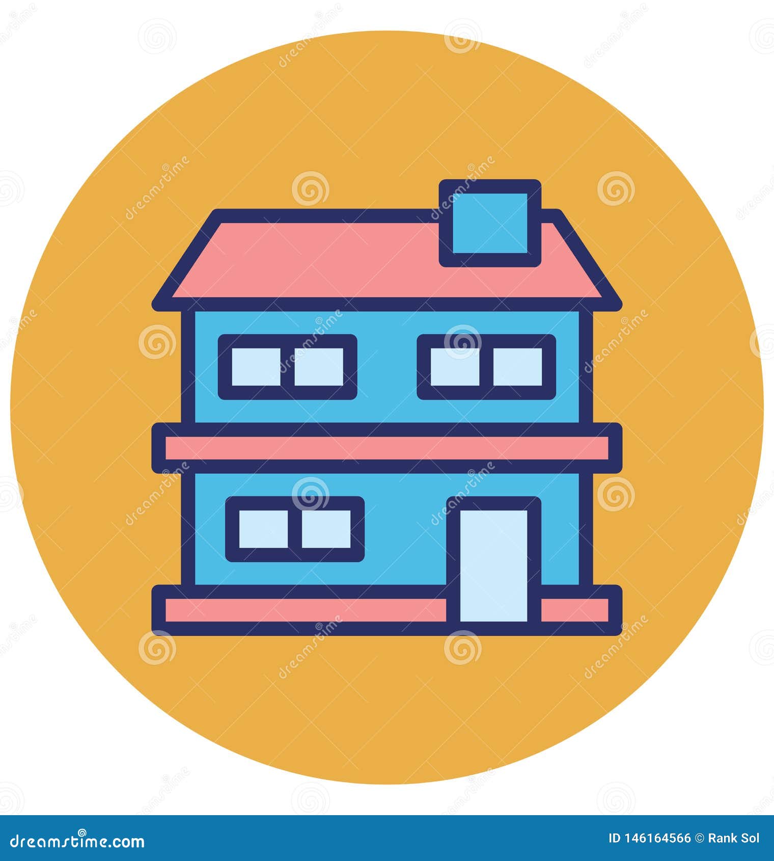 Double Story House Isolated Vector Icon Which Can Easily Modify or Edit ...
