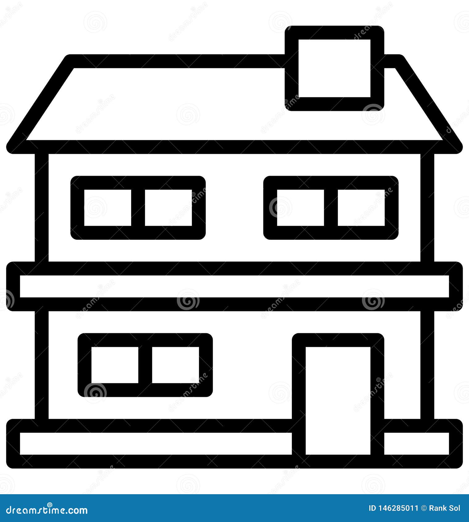 Double Story House Isolated Vector Icon Which Can Easily Modify or Edit ...