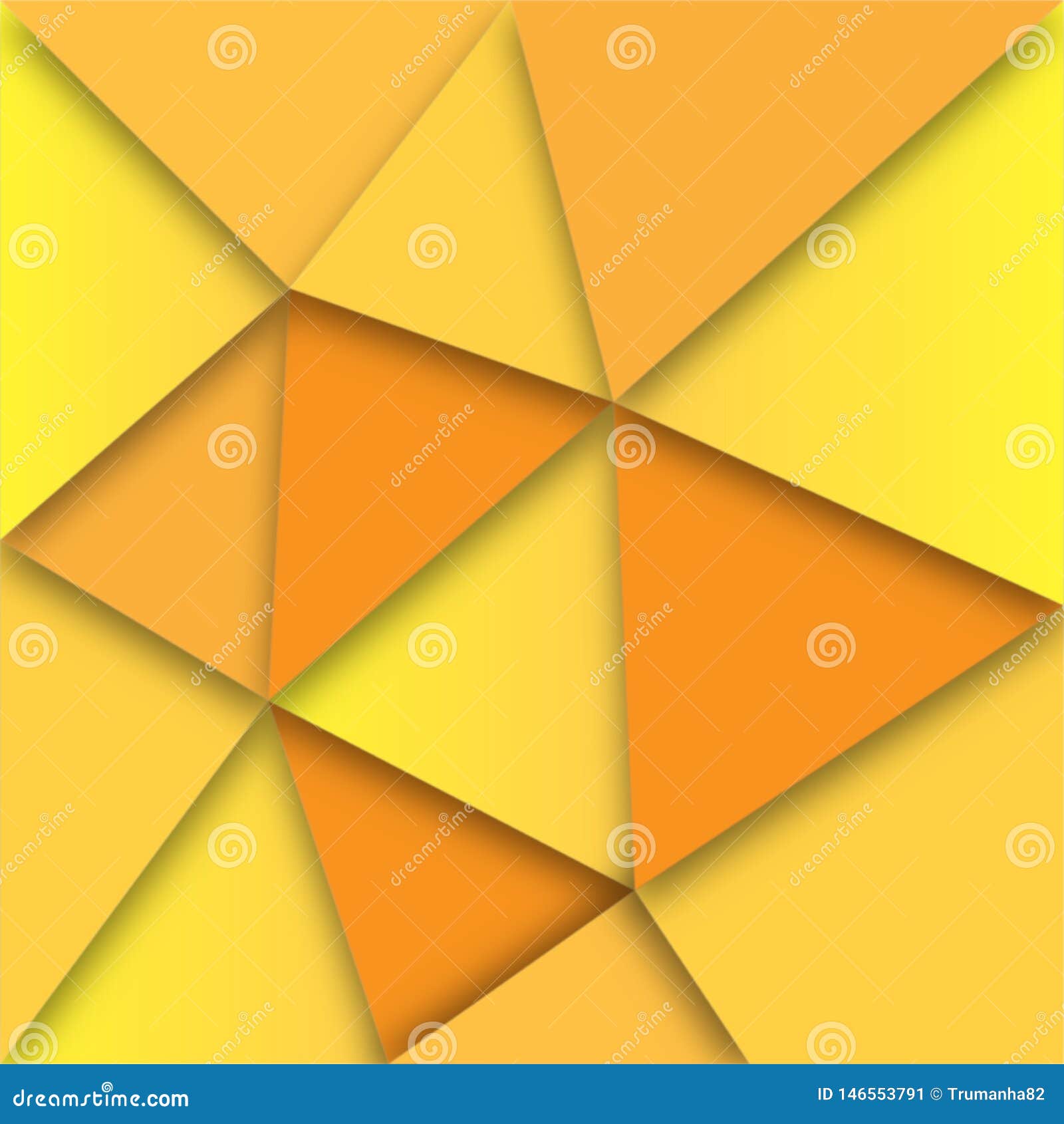 Orange and Yellow Triangles Pattern Geometric Background Stock Vector ...
