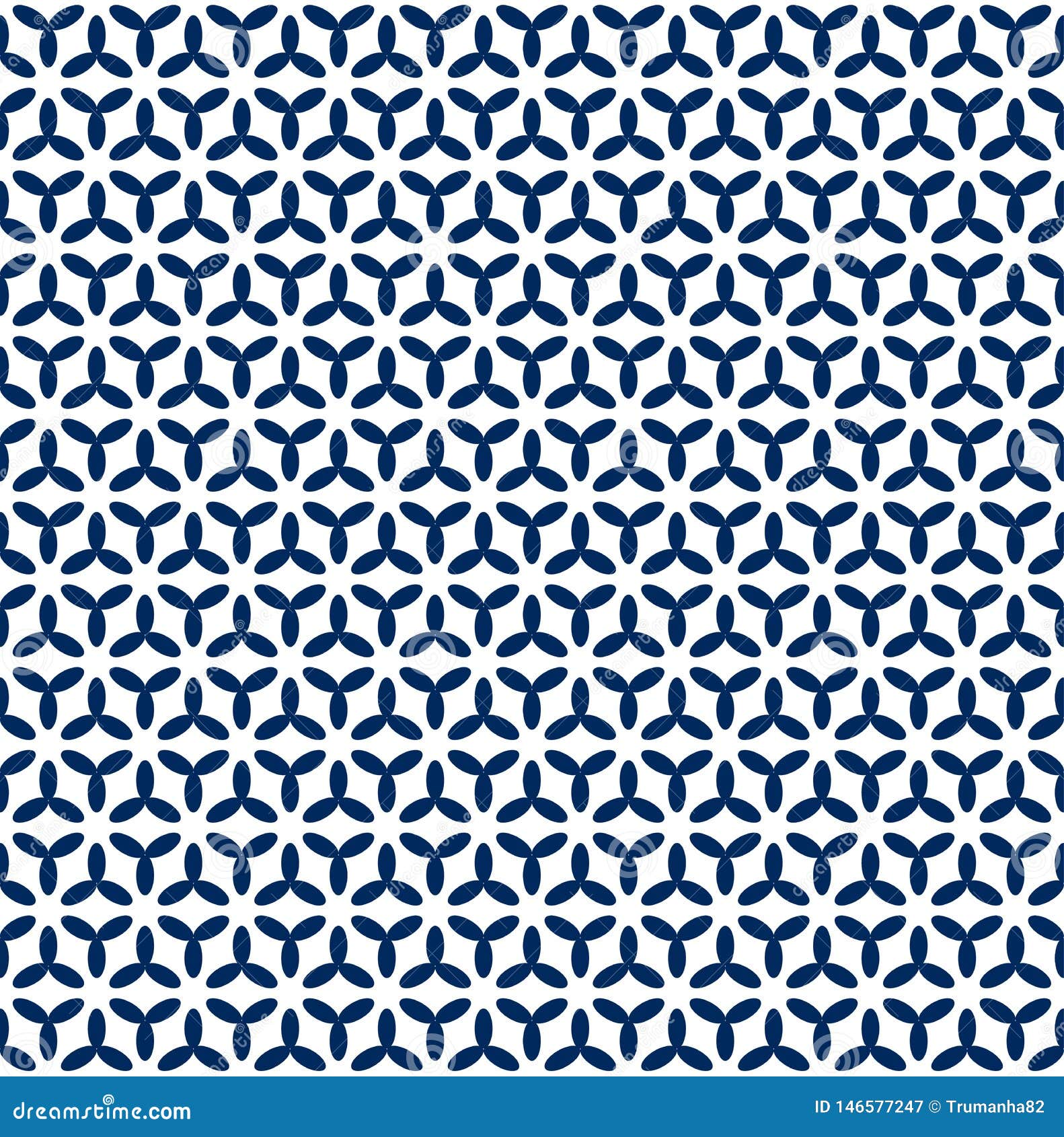 Seamless Dark Blue Geometric Pattern in White Background Stock Vector ...