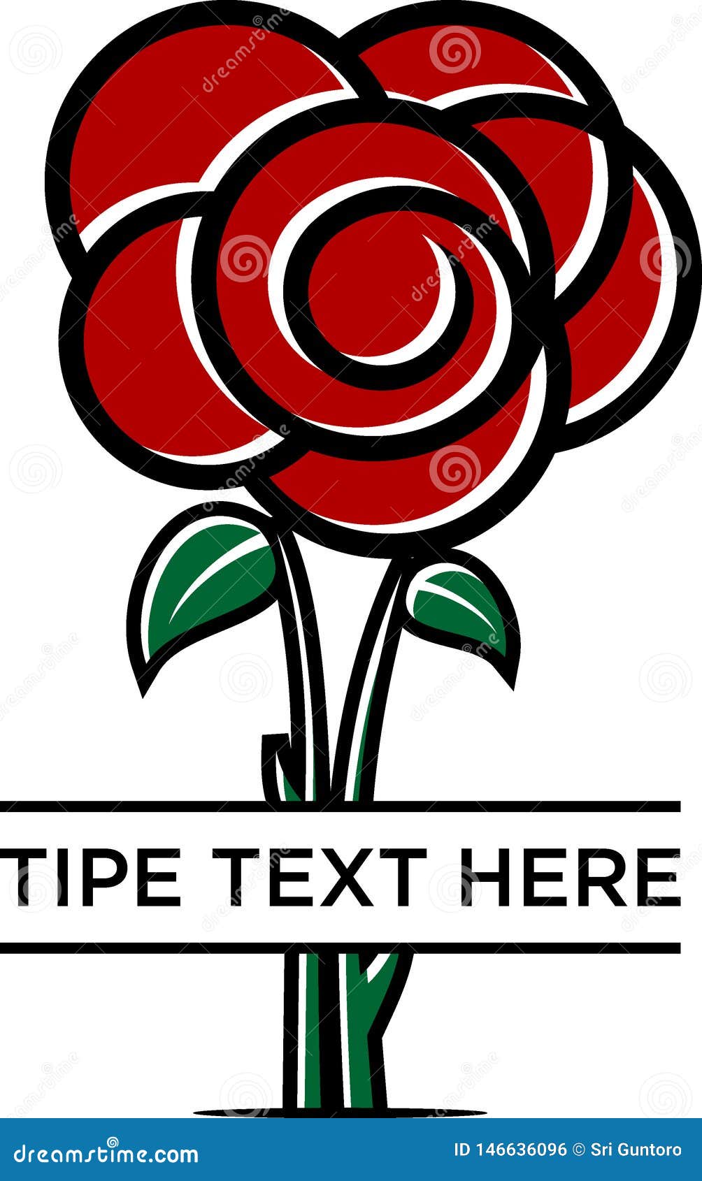 The Design Concept is the Shape of a Red Rose Stock Illustration ...