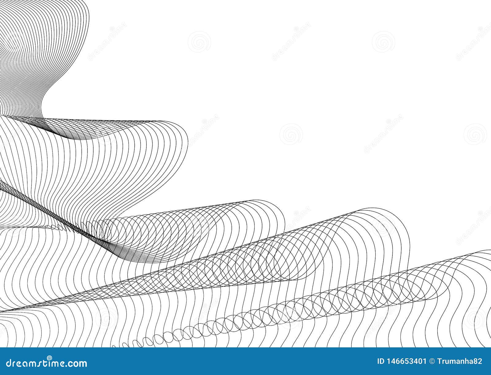 Black Curving Lines Texture in White Background Stock Vector ...