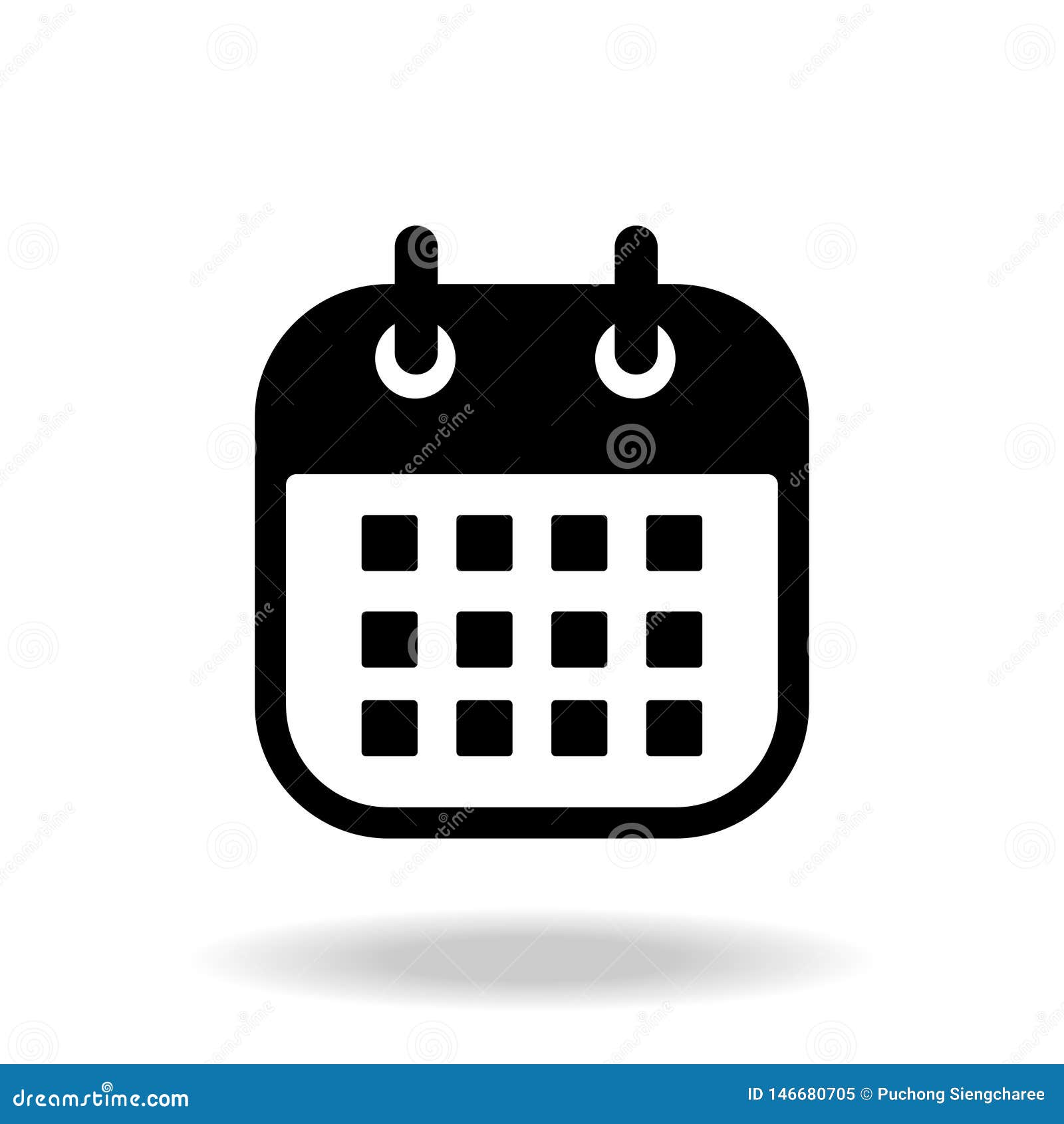 Flat Calendar Icon. Calendar on the Wall. Vector Illustration Stock ...