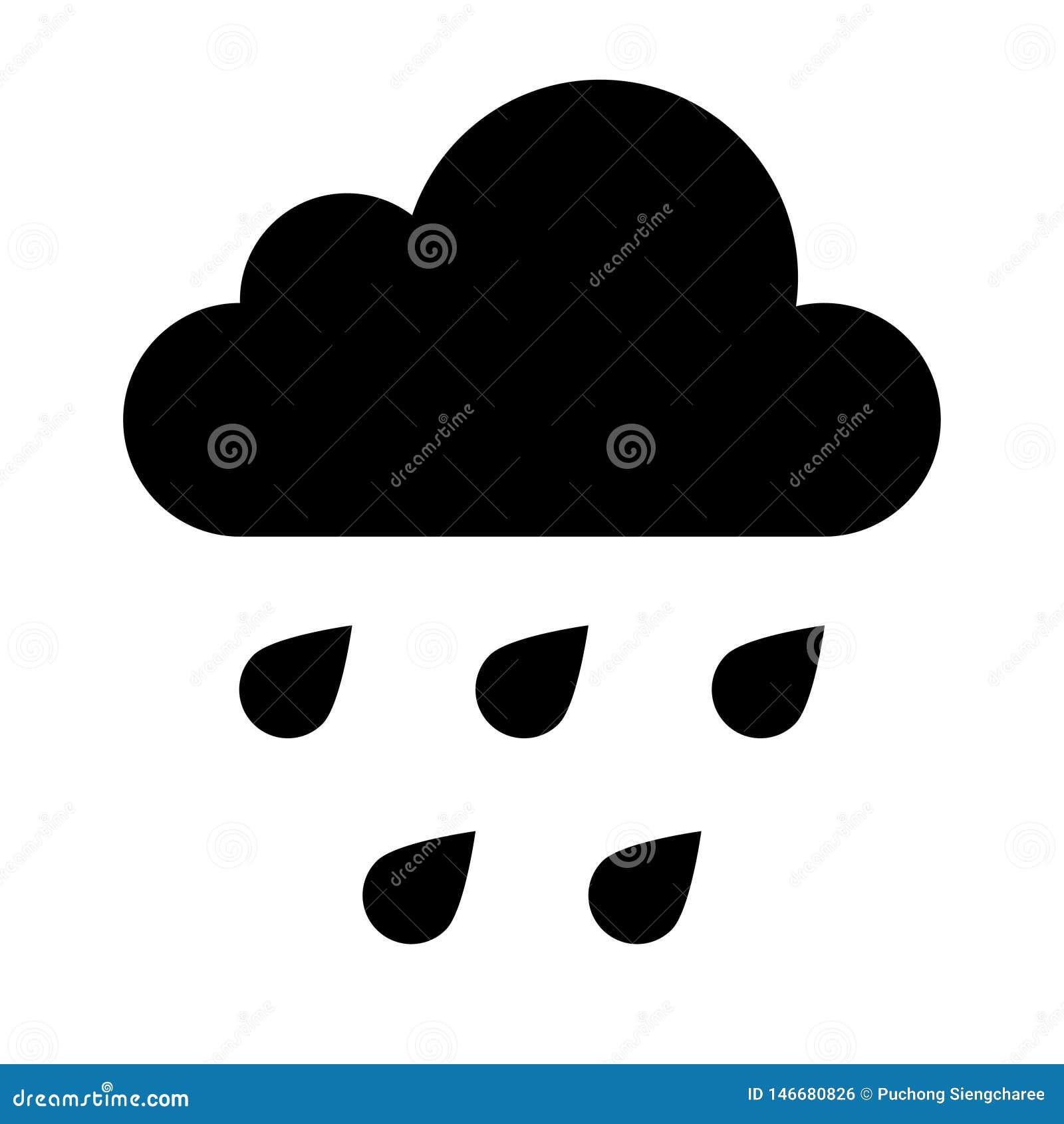 Rain Icon in Trendy Flat Style Isolated on Grey Background. Cloud Rain ...
