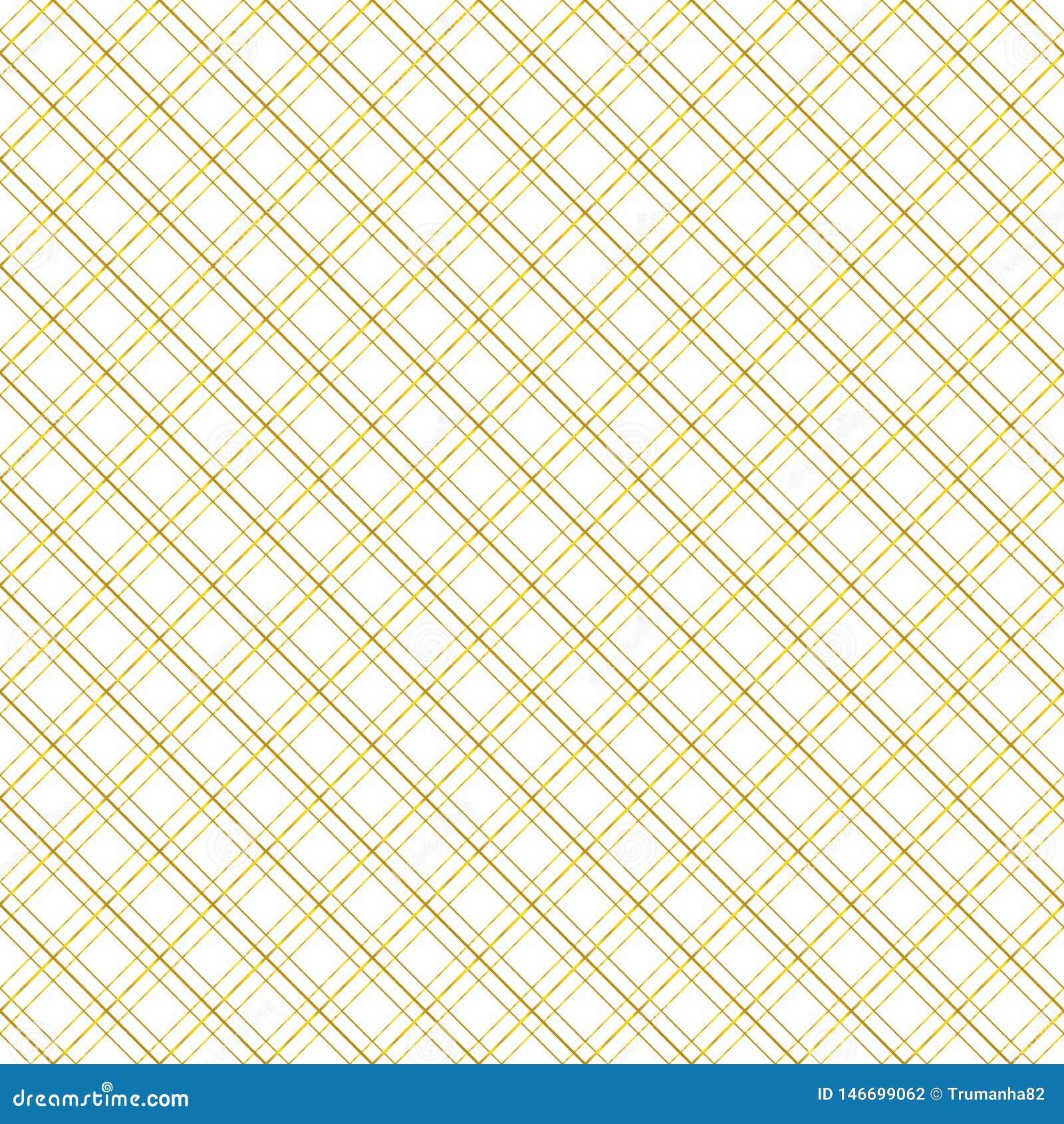 Seamless Golden Geometric Lines and Squares Mesh Pattern in White ...