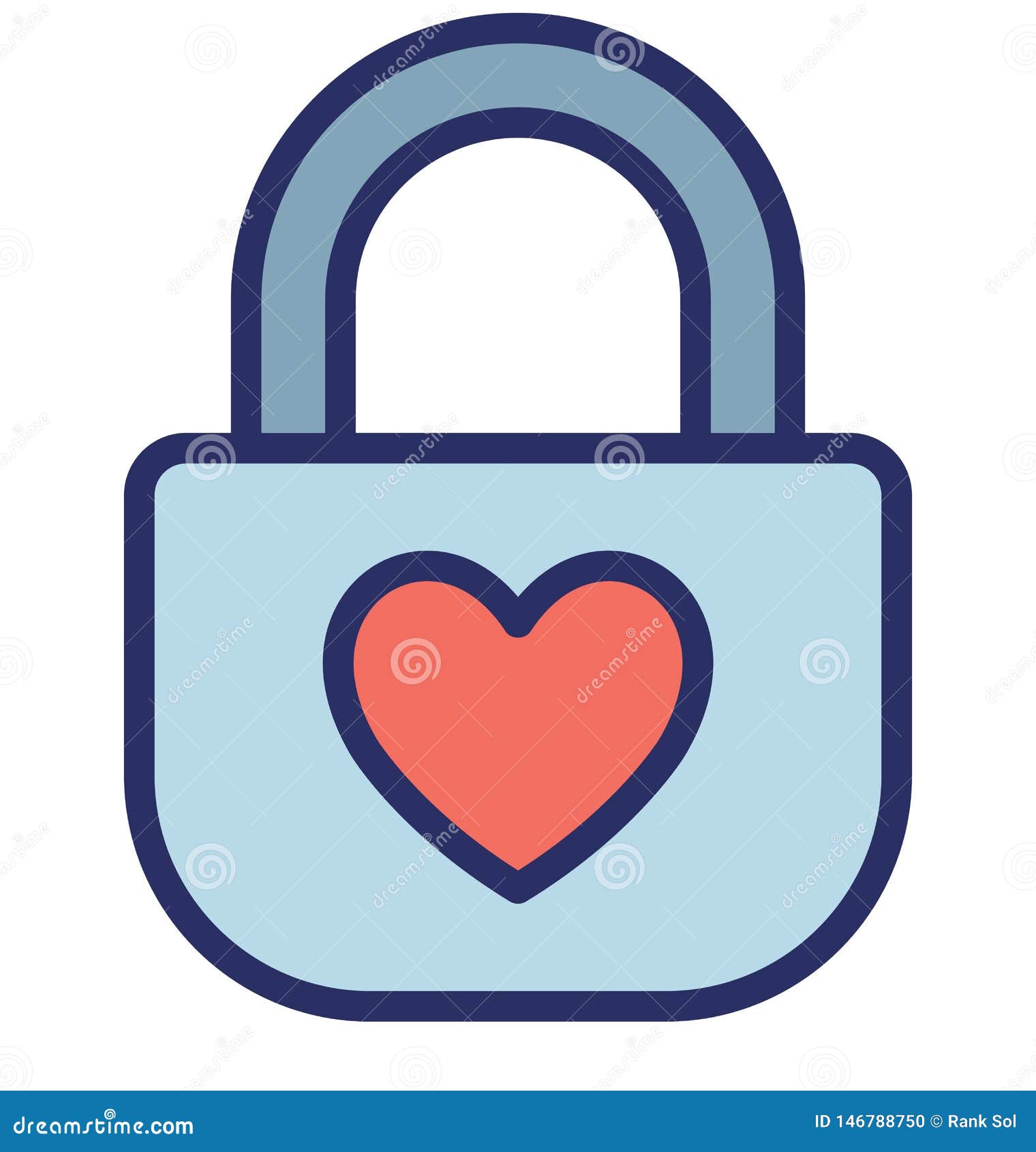 Heart Lock Isolated Vector Icon Which Can Easily Modify or Edit Stock ...
