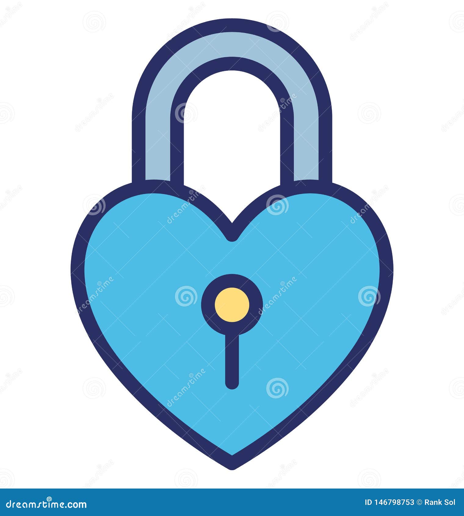 Basic RGB Heart Lock Isolated Vector Icon Which Can Easily Modify or ...
