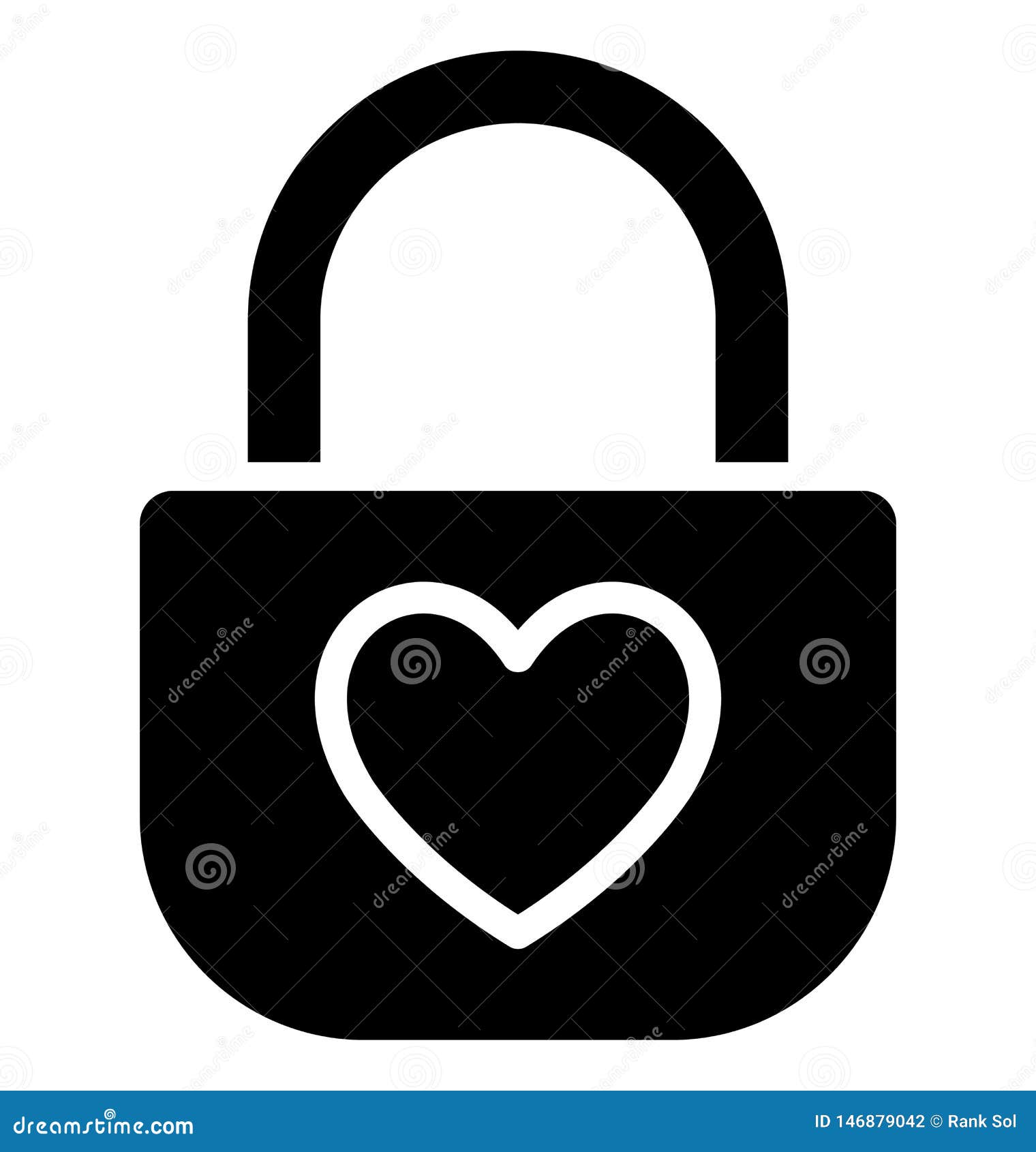Heart Lock Isolated Vector Icon Which Can Easily Modify or Edit Stock ...