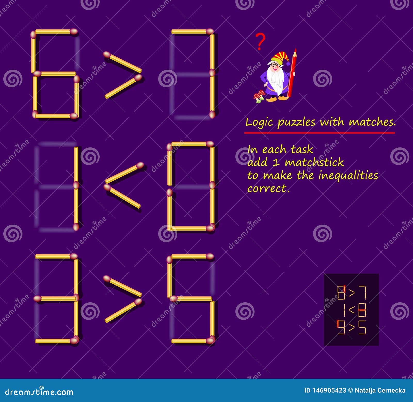 Logical Puzzle Game With Matches. In Each Task Add 1 Matchstick To Make ...