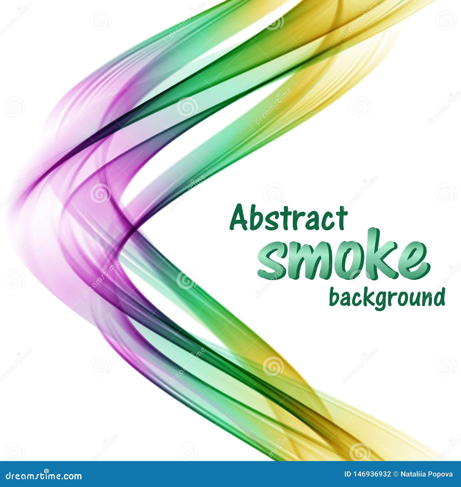Abstract Wave in the Form of Smoke on a White Background Stock ...