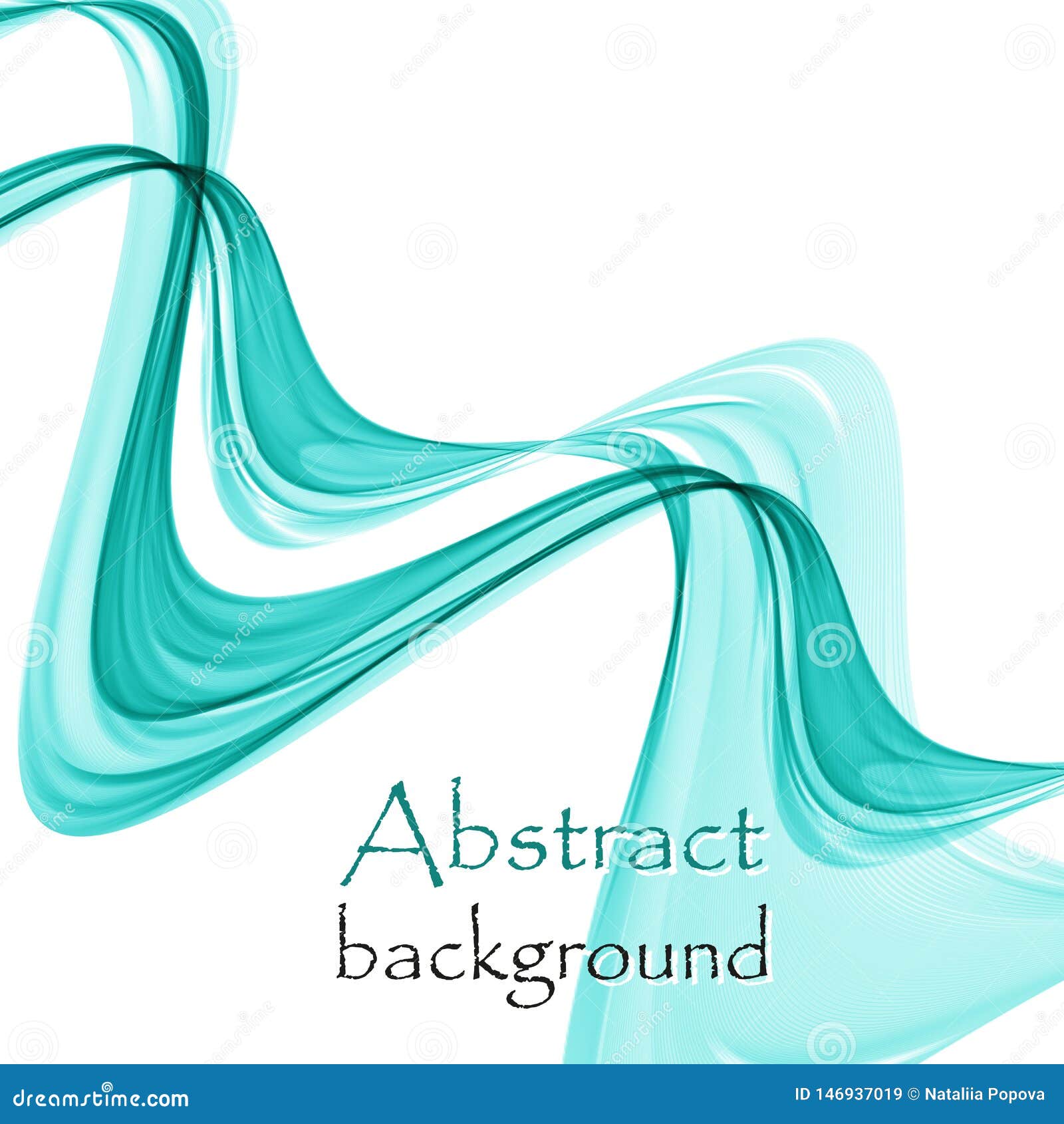 Abstract Turquoise Waves on a White Background Stock Vector ...