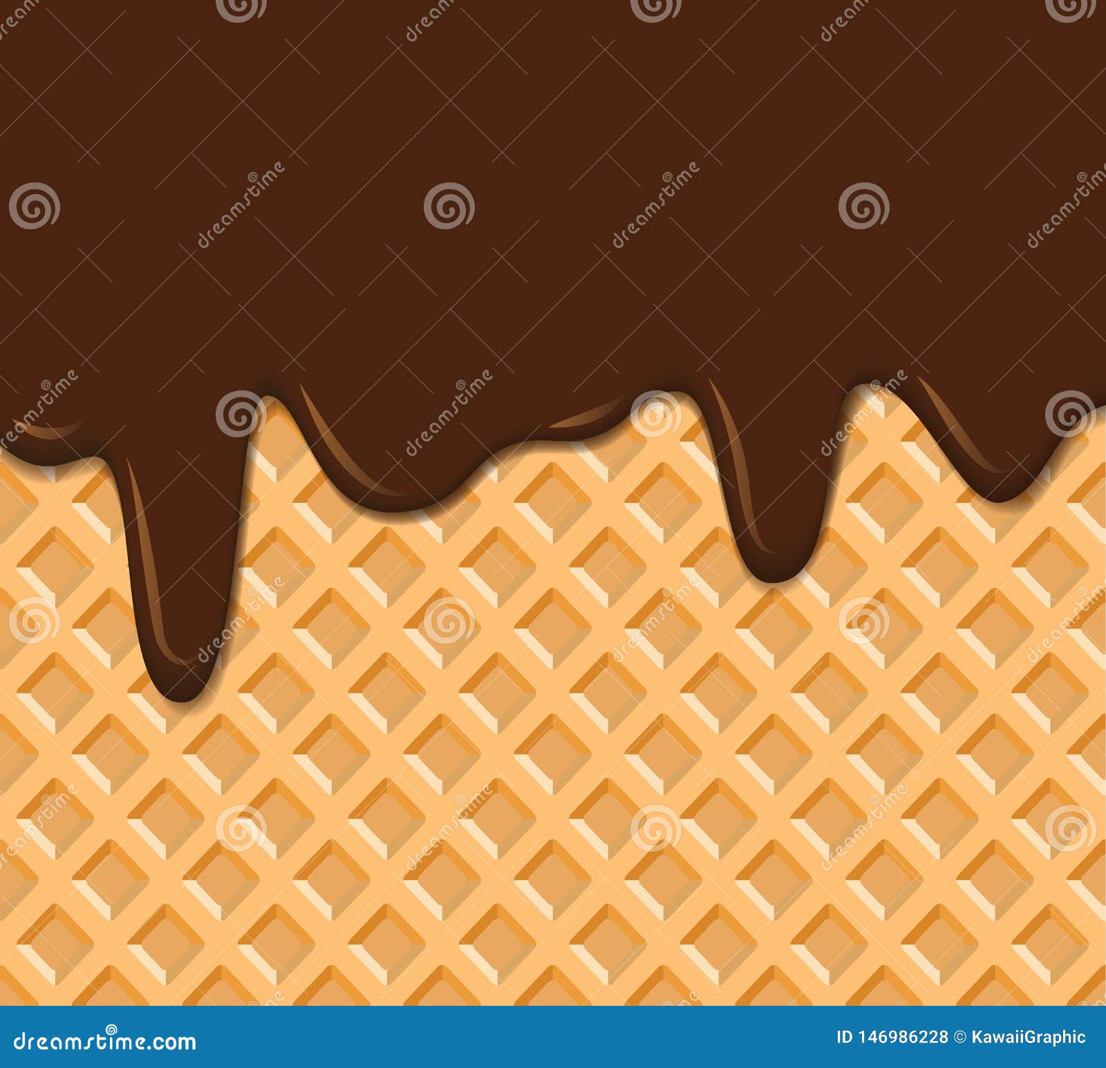 Waffle Texture Beautiful Banner Wallpaper Design Illustration