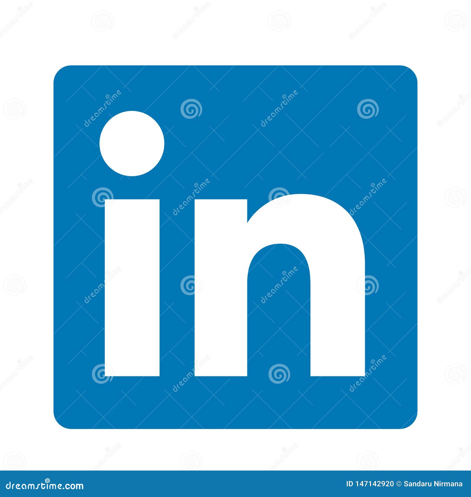 LinkedIn Social Media Original Logo Icon Logo Vector Element on White ...