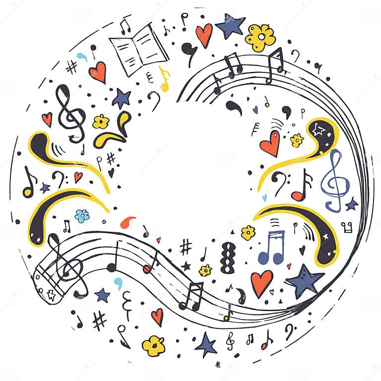 Piano. Music. Note. Hand Drawn Stock Photo - Image of lettering, design ...