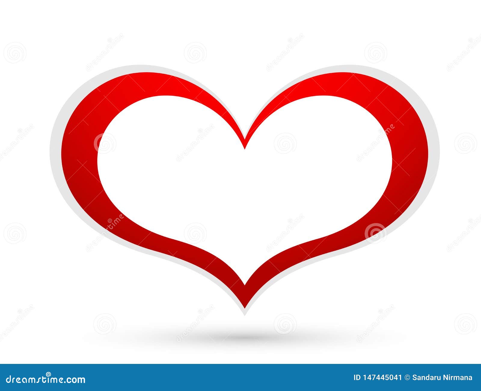 Red Heart Icon Abstract Heart Shape Outline Vector Love Valentine`s ...