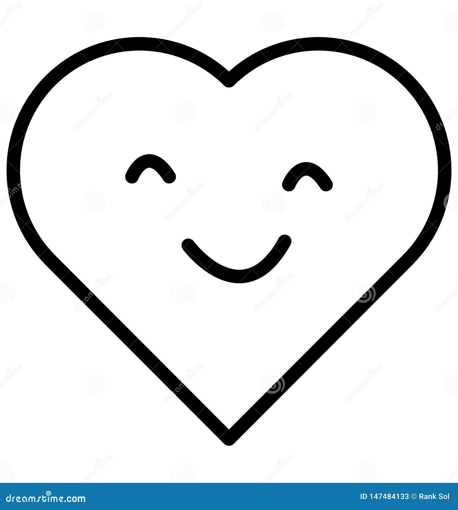 Heart Smiley Isolated Vector Icon that Can Be Easily Modified or Edit ...