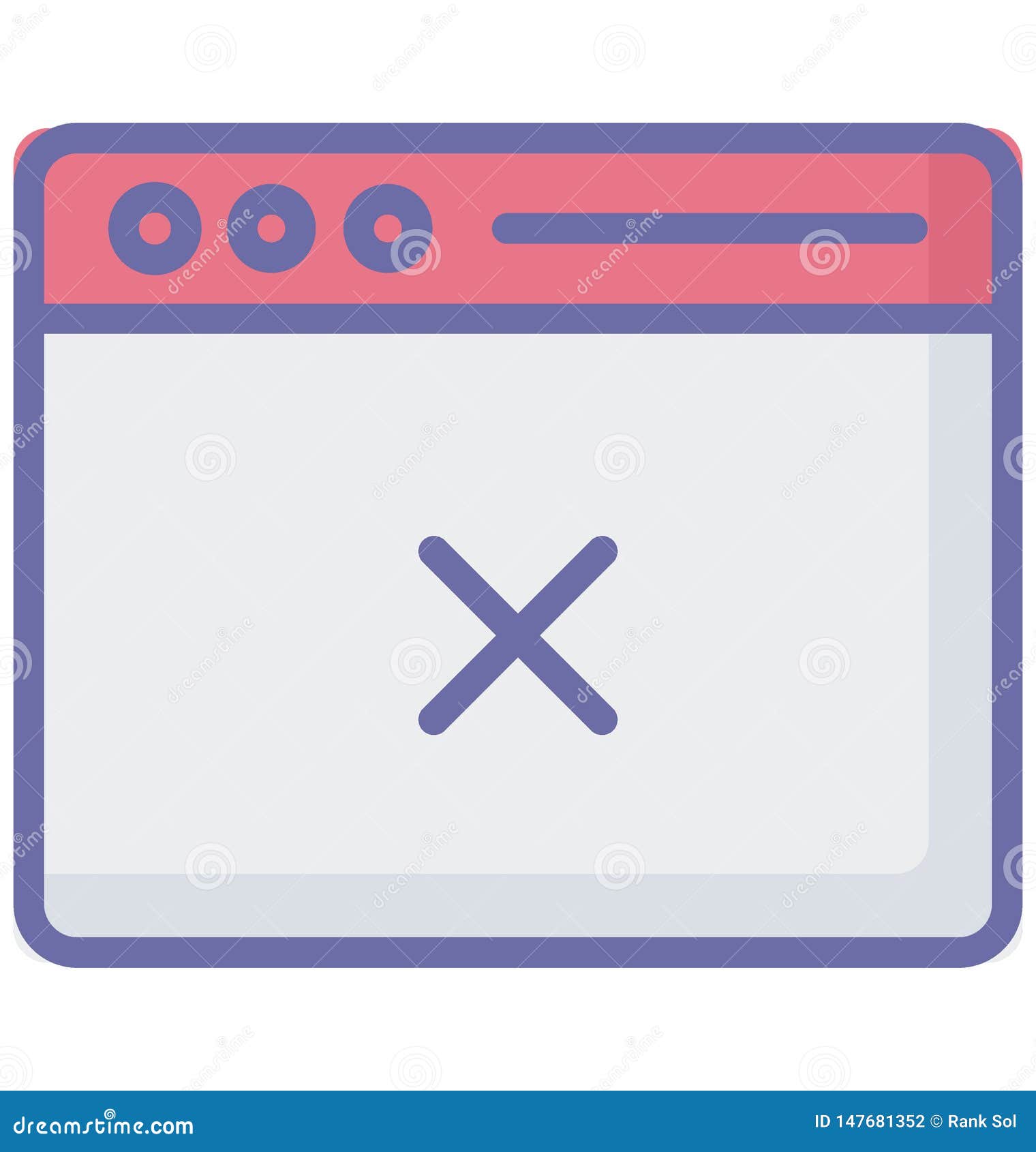Cancel Screen Vector Related To Web Browser Windows and Fully Editable ...