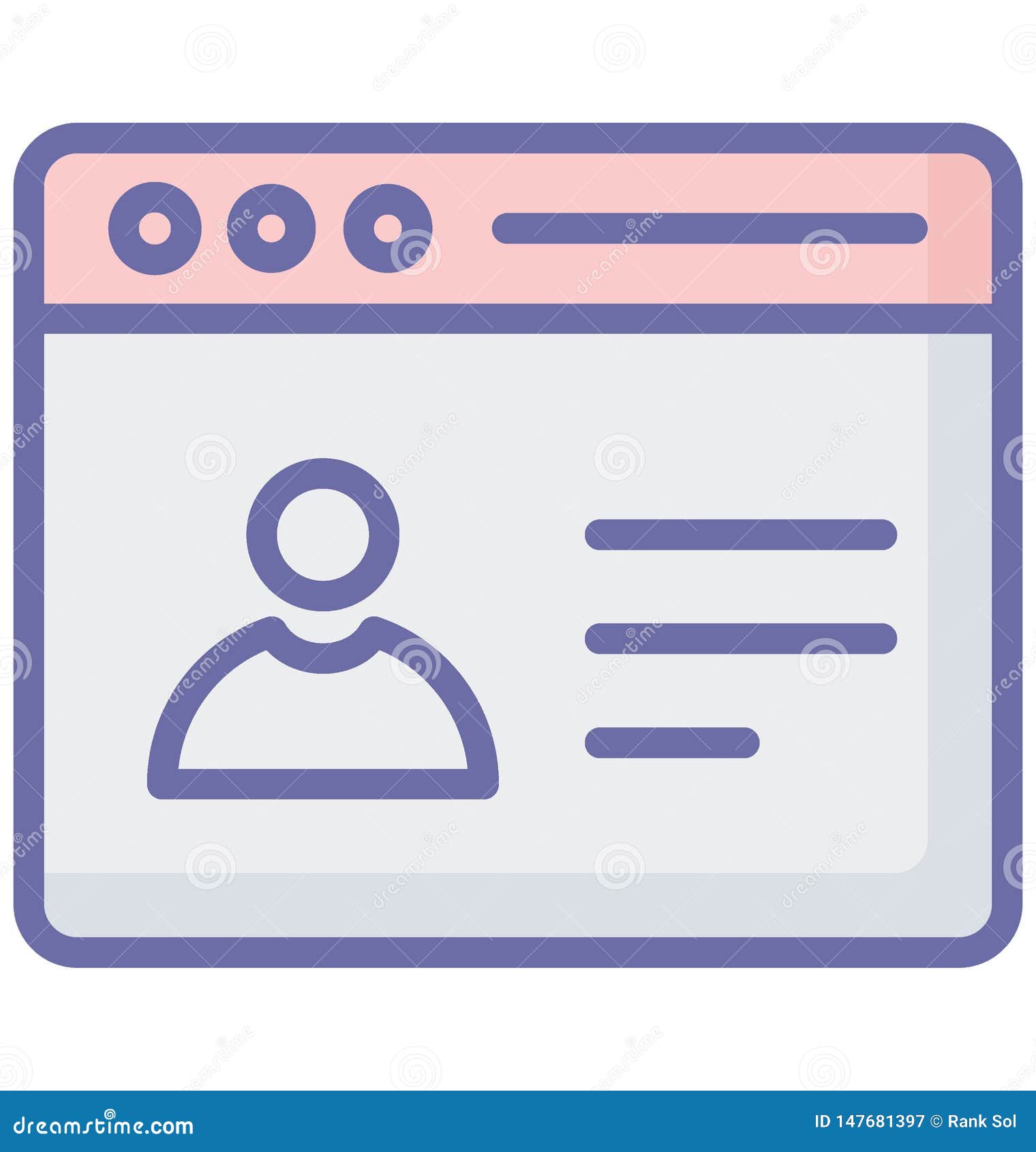 Online Profile Vector Related To Web Browser Windows and Fully Editable ...