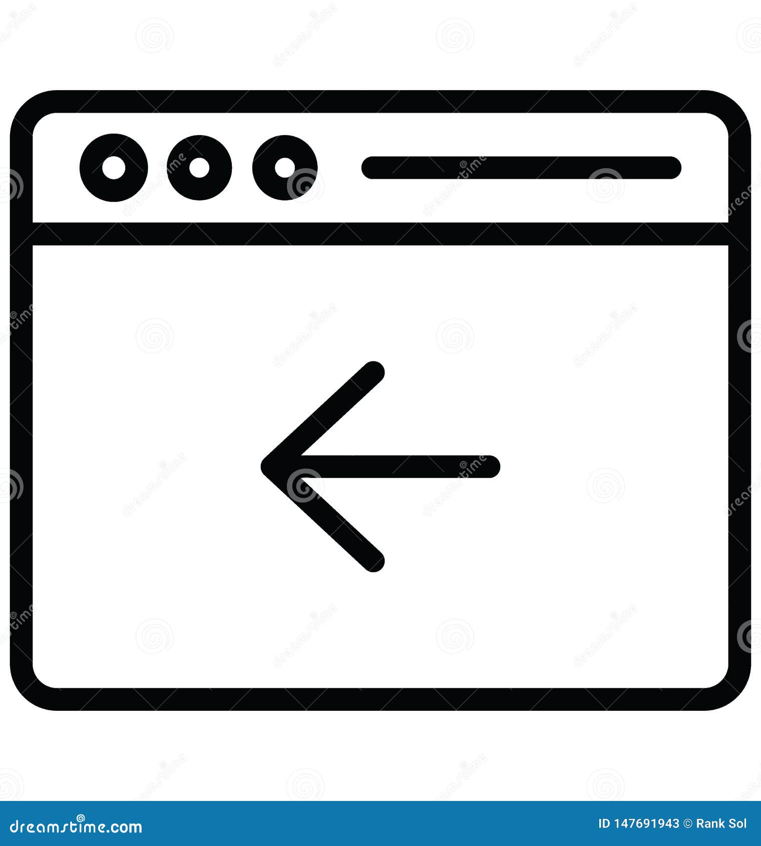 Left Arrow Vector Related To Web Browser Windows and Fully Editable ...