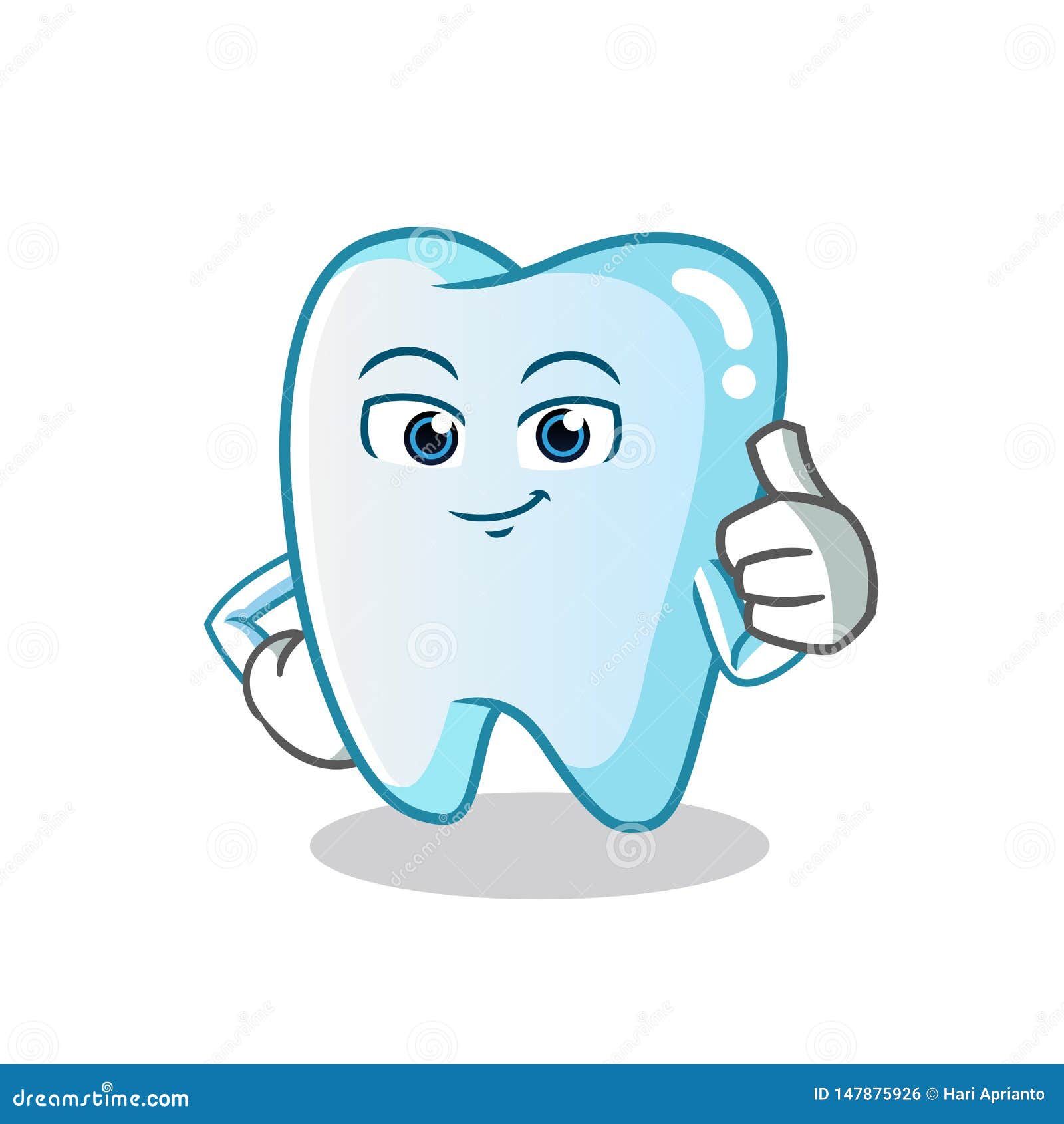 Tooth Thumbs Up Mascot Vector Cartoon Illustration | CartoonDealer.com ...
