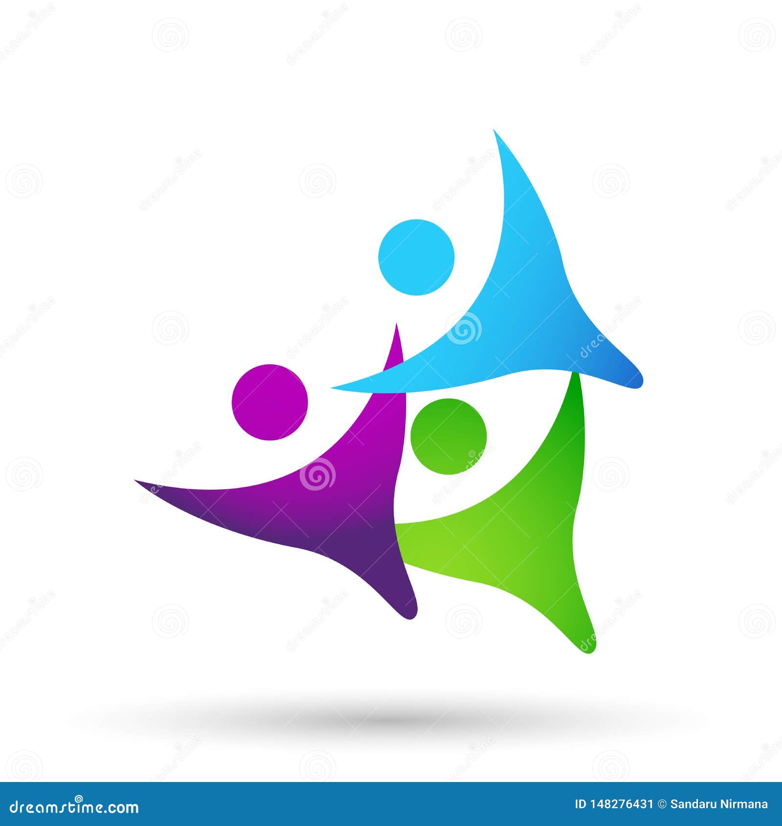 Abstract Triangle Shaped Business People Union Team Work Logo, Union on ...