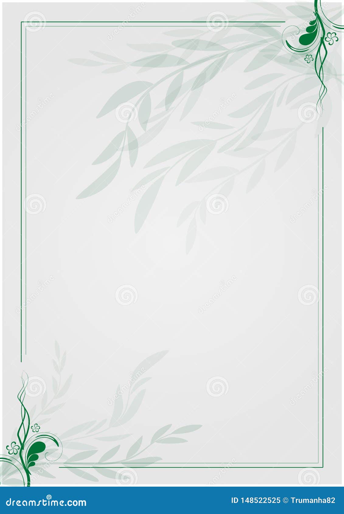 Beautiful Card Design with Flowers and Leaves Frame Stock Vector ...