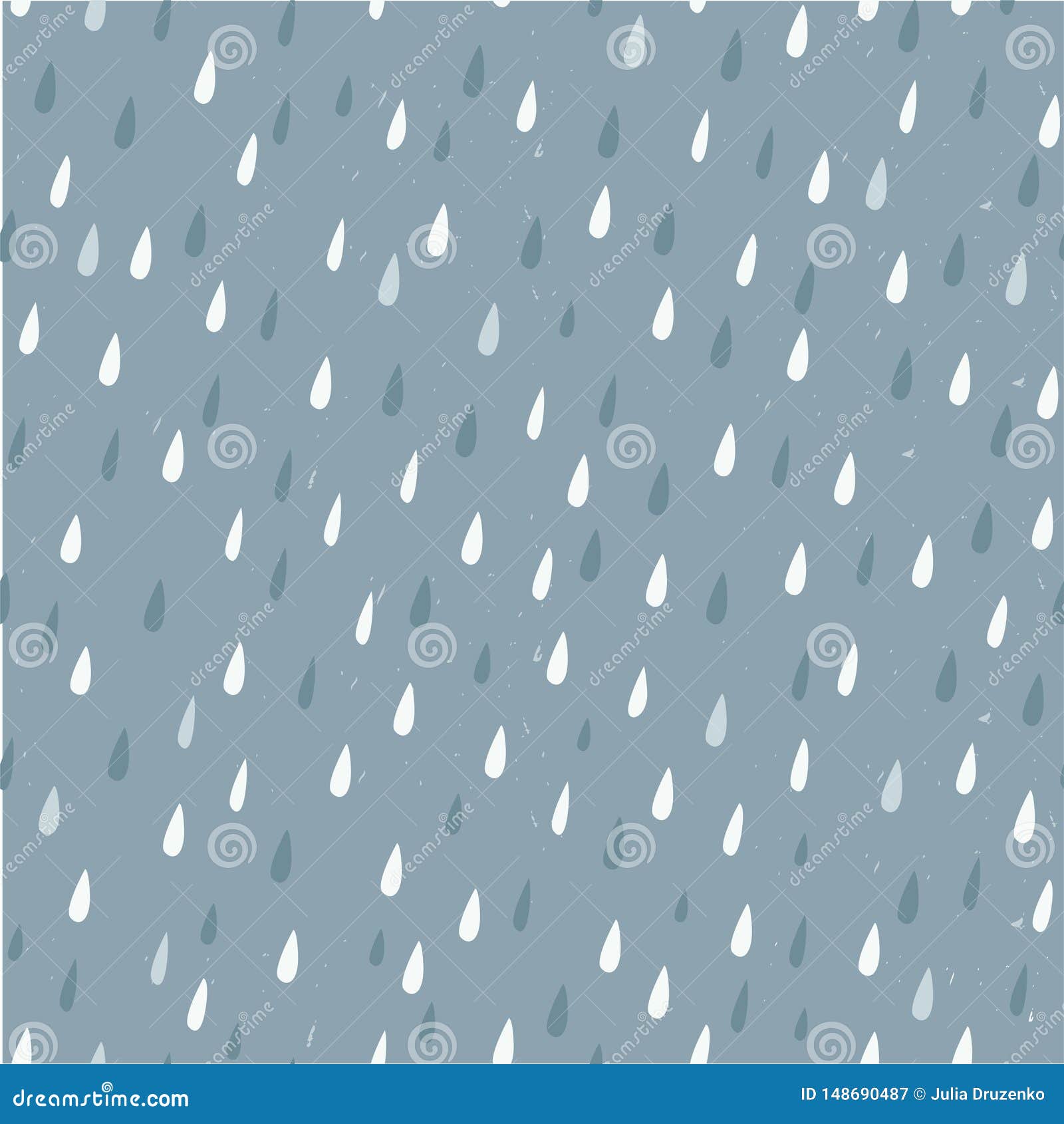Vector Colorful Rain Drops on Grey Seamless Pattern Stock Illustration ...