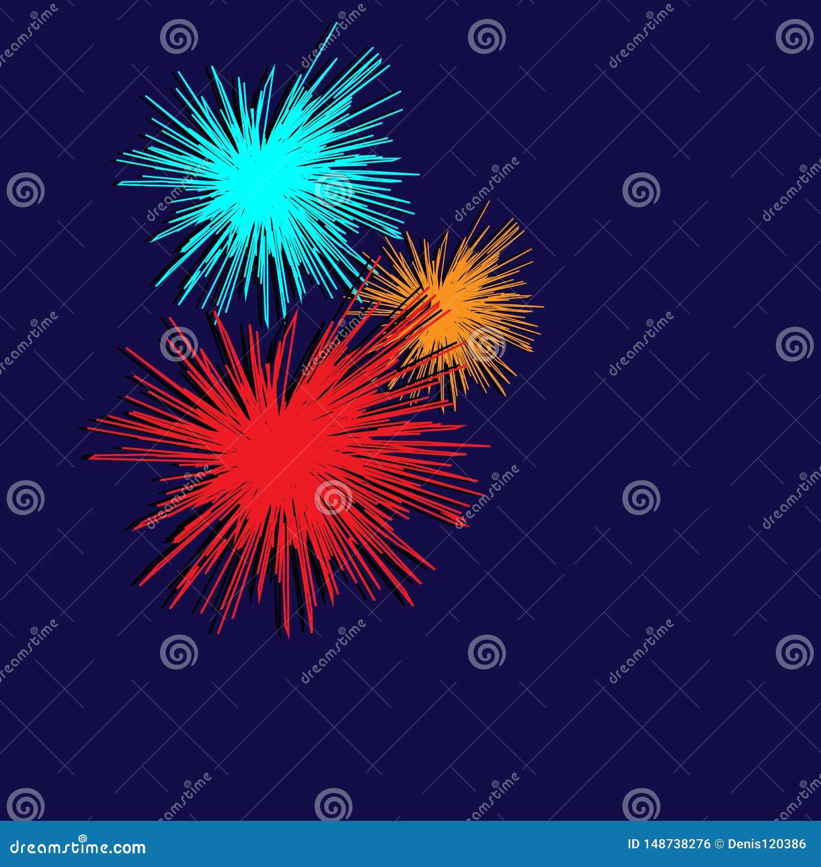 Fireworks, vector graphics stock illustration. Illustration of element ...