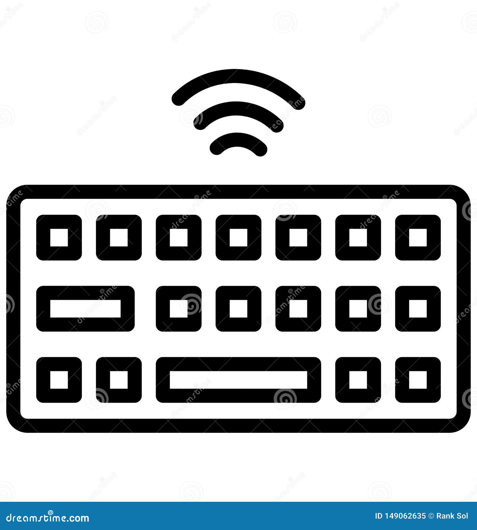 Computer Keyboard Isolated Vector Icon Which Can Easily Modify or Edit ...