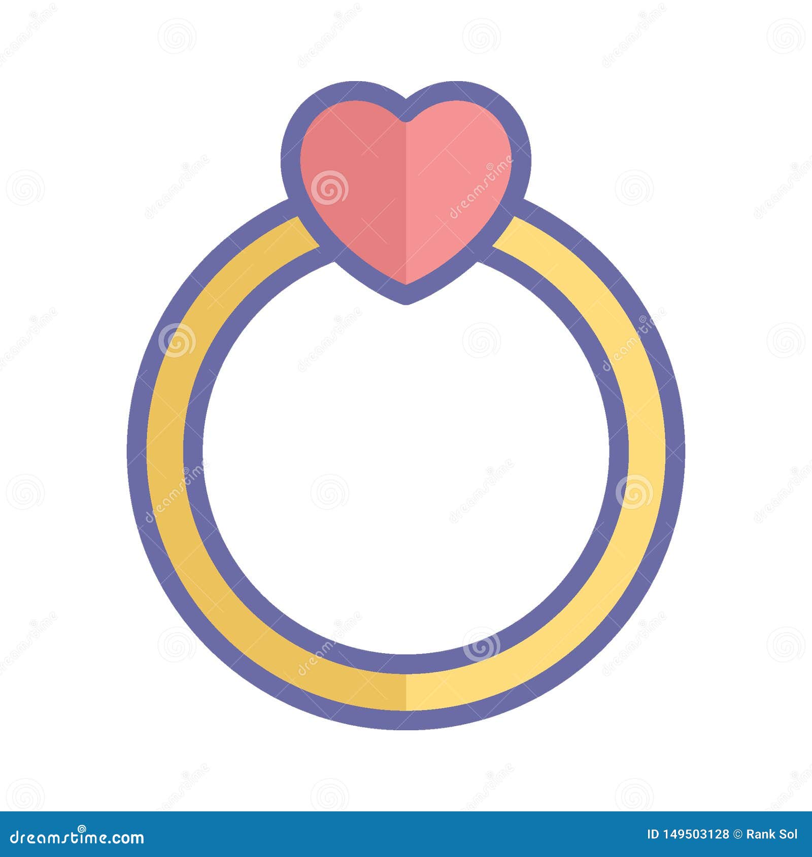 Heart Ring Jewelry Isolated Vector Icon Which Can Easily Modify or Edit ...