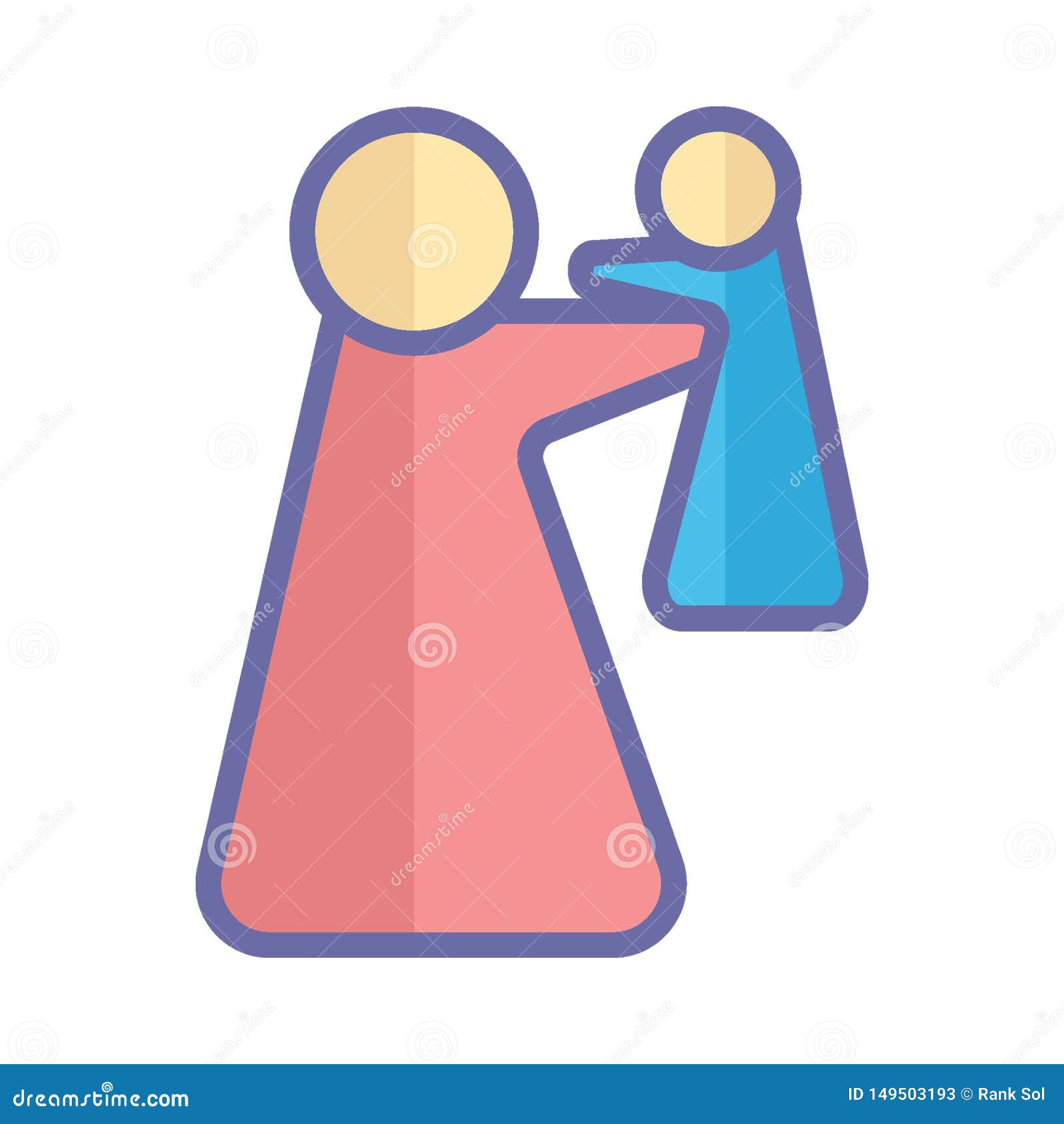 Mother Carry Kid, Kid Isolated Vector Icon Which Can Easily Modify or ...