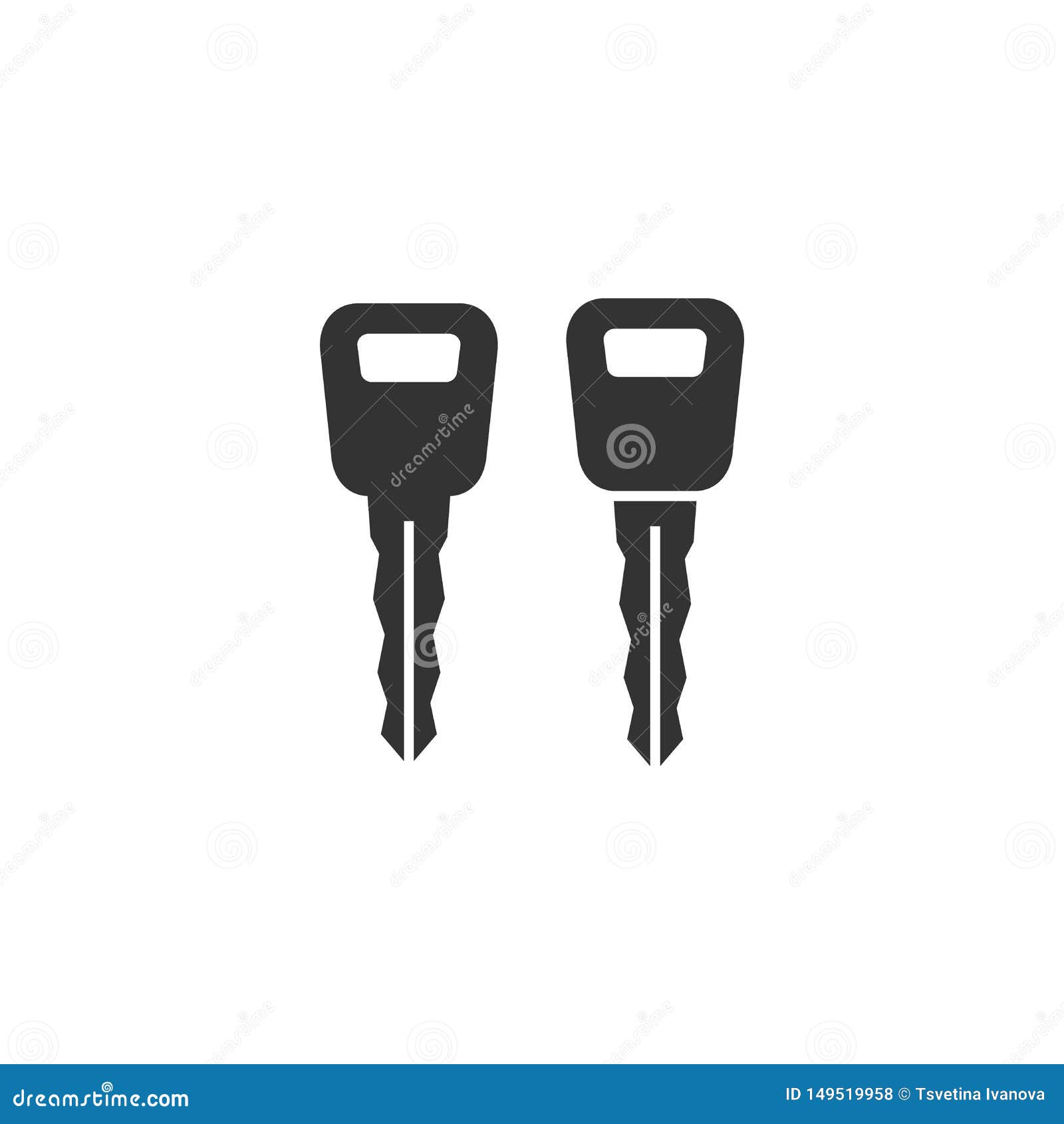Car Key Simple Vector Icon Set Stock Vector - Illustration of symbol ...