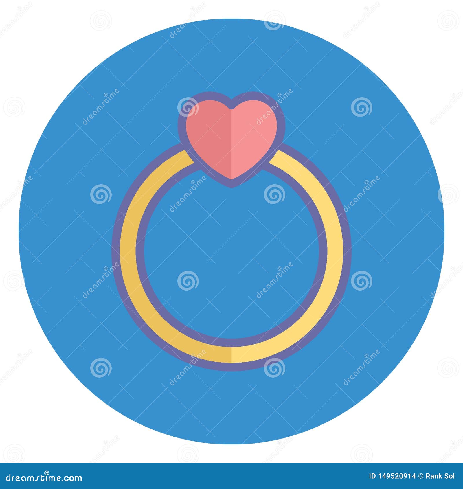 Heart Ring Jewelry Isolated Vector Icon Which Can Easily Modify or Edit ...