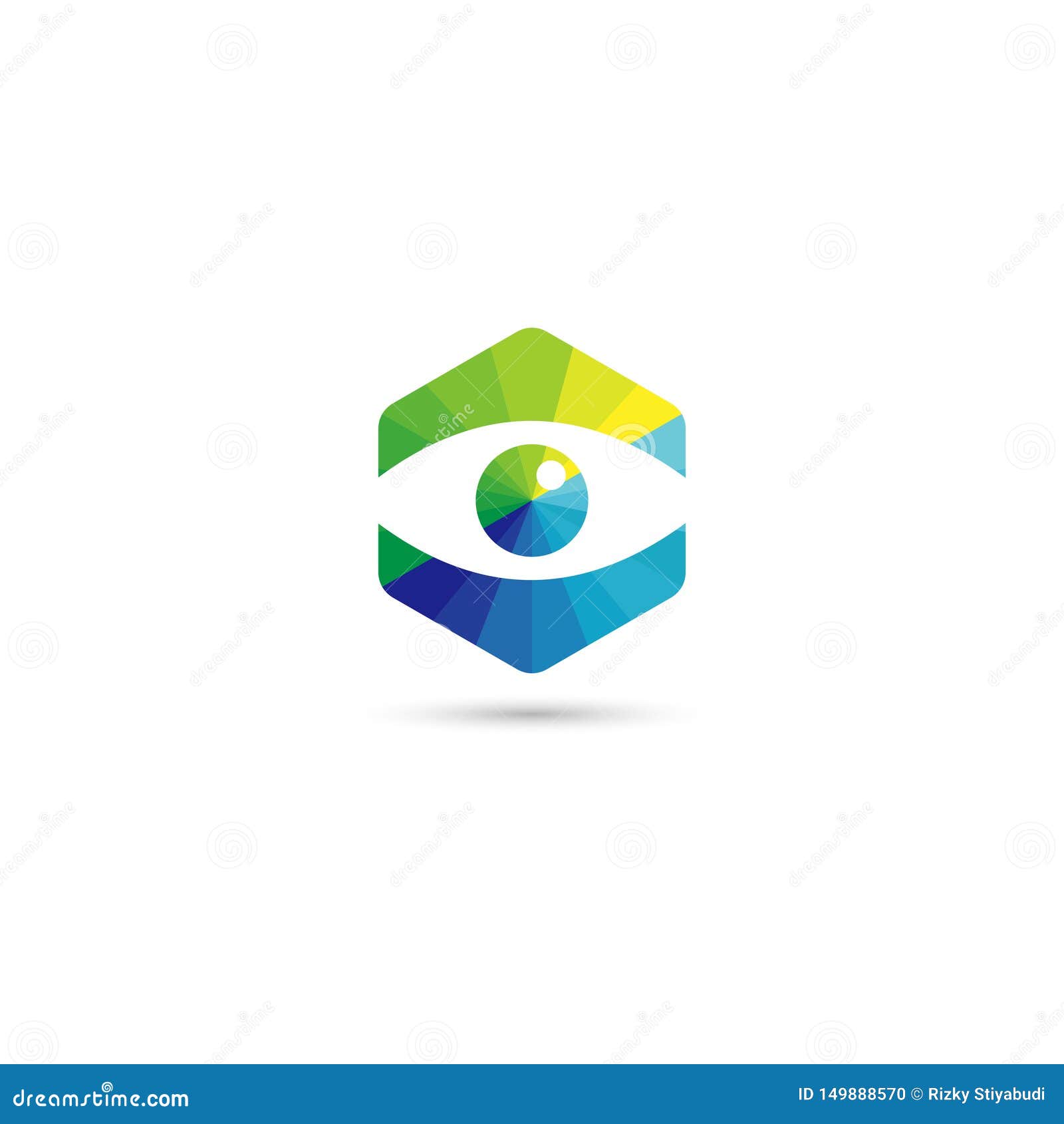Rainbow Hexagon Eye Logo Design Stock Vector - Illustration of network ...