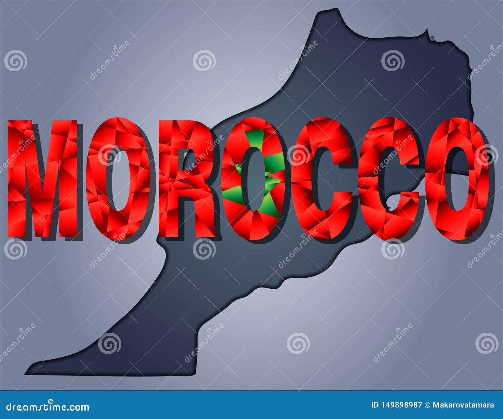 The Contours of Territory of Morocco and Morocco Word in Colours of the ...