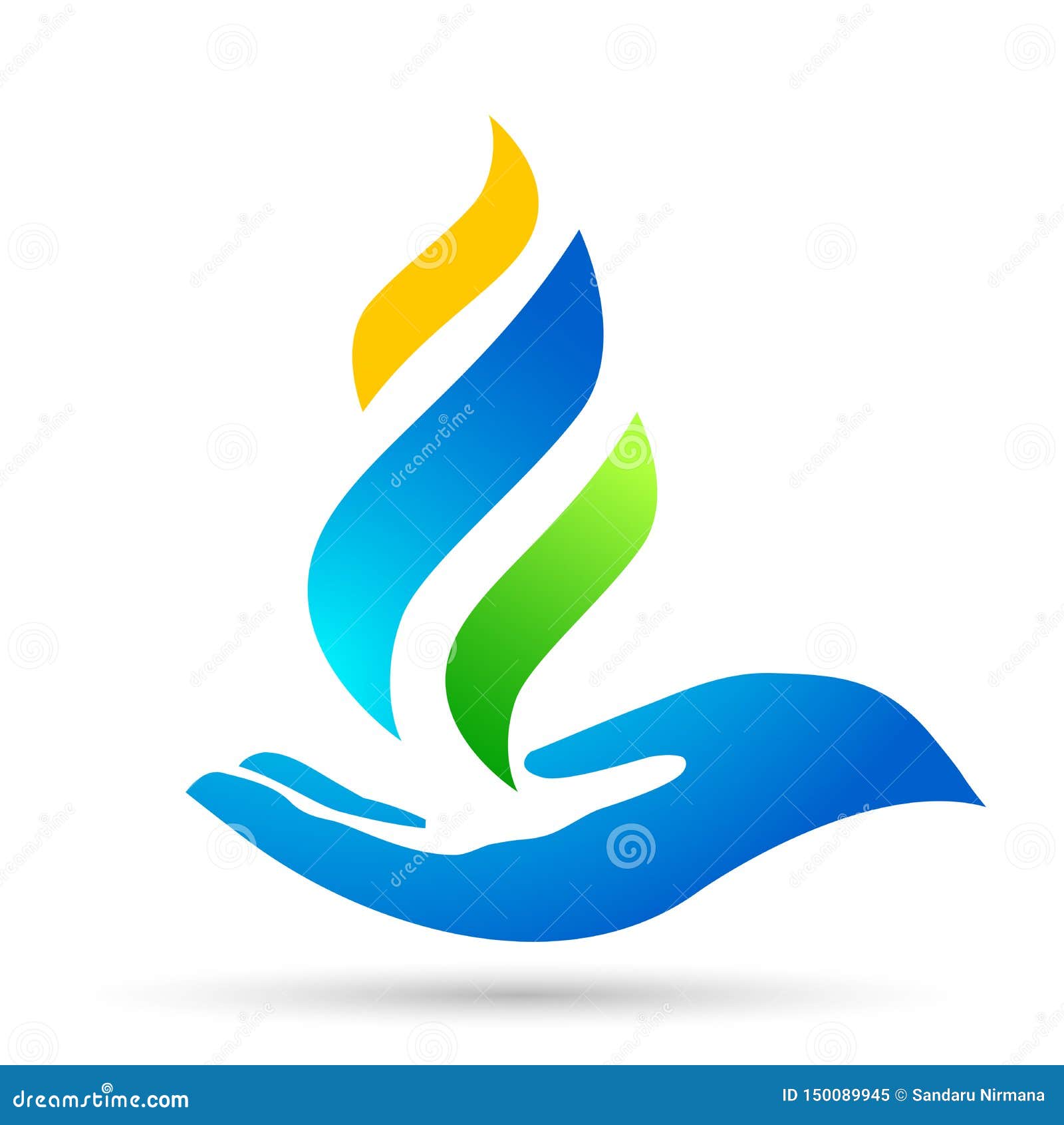 Globe World Blue Flame Hand Care Logo Fire Symbol Icon Nature Drops ...