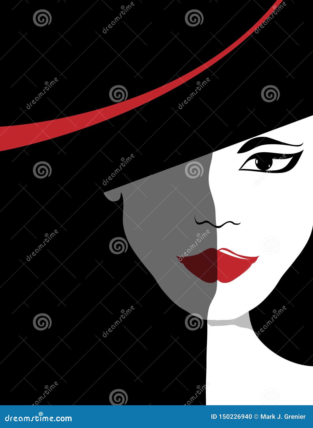 A Pretty Girl in the Shadows Stock Vector - Illustration of people ...