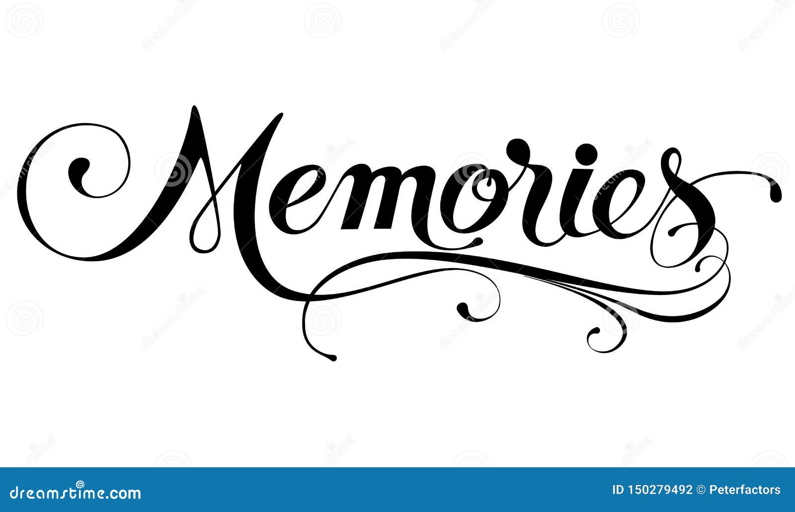 `Memories`calligraphy stock vector. Illustration of relationship ...