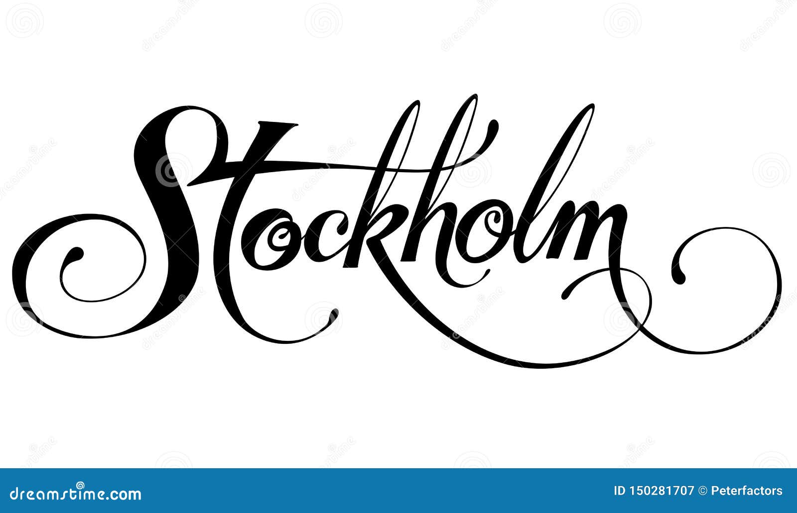 `Stockholm` calligraphy stock vector. Illustration of lettering - 150281707