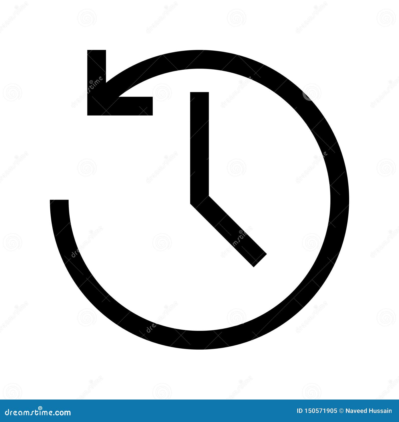 Reload Clock Glyph Flat Vector Icon Stock Illustration - Illustration ...
