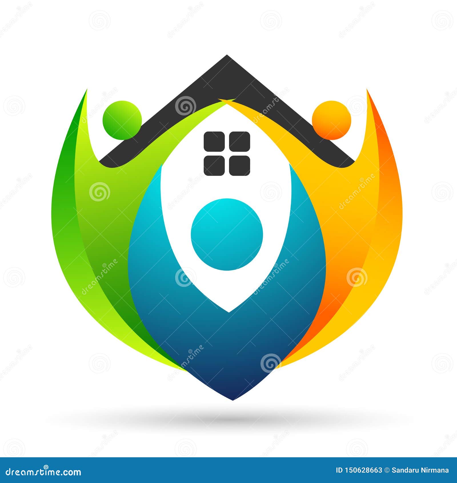 Family in Happy Union Home Logo, Family, Parent, Kids,green Love ...