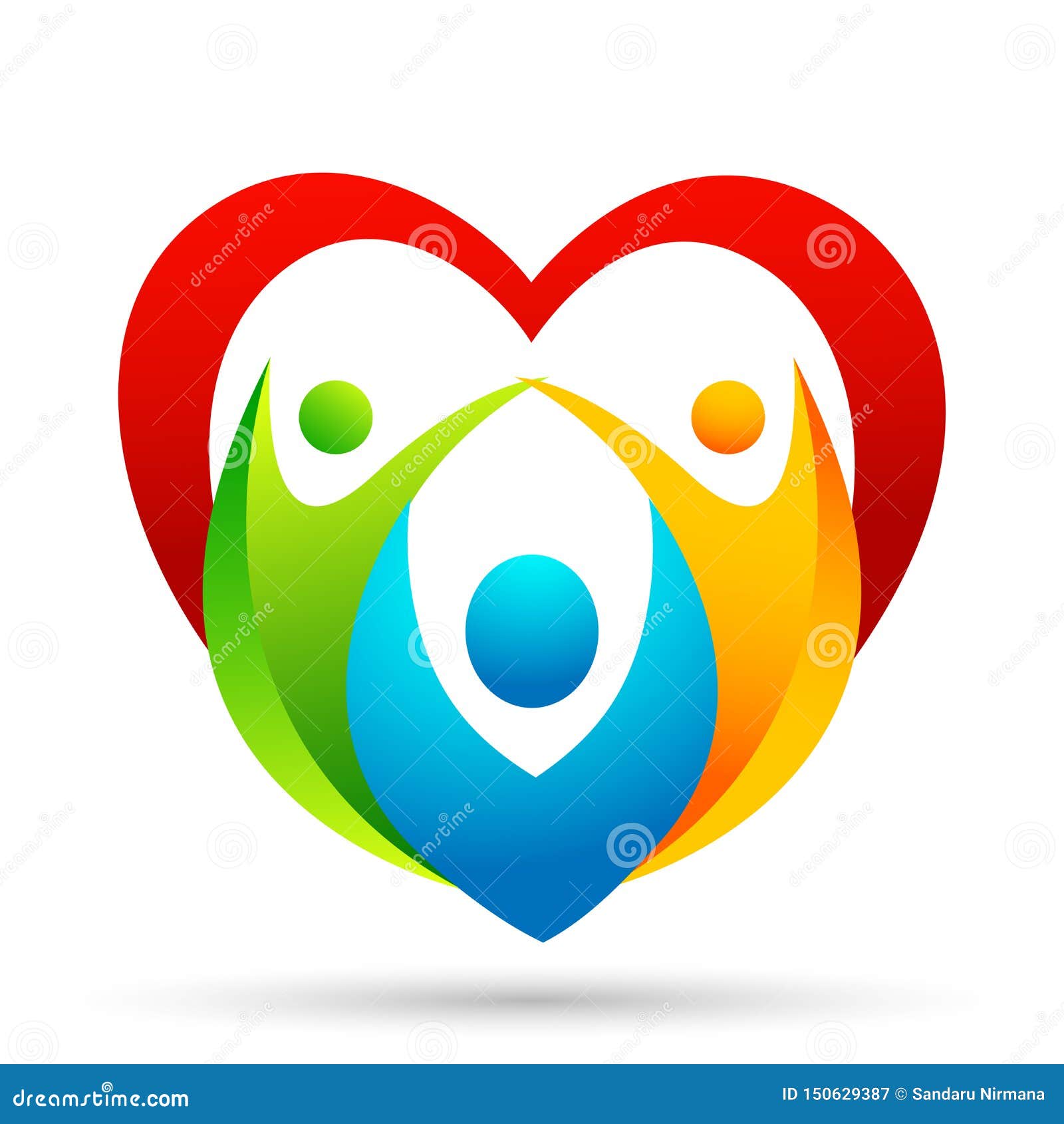 Family in Heart Happy Union Logo, Family, Parent, Kids,green Love ...