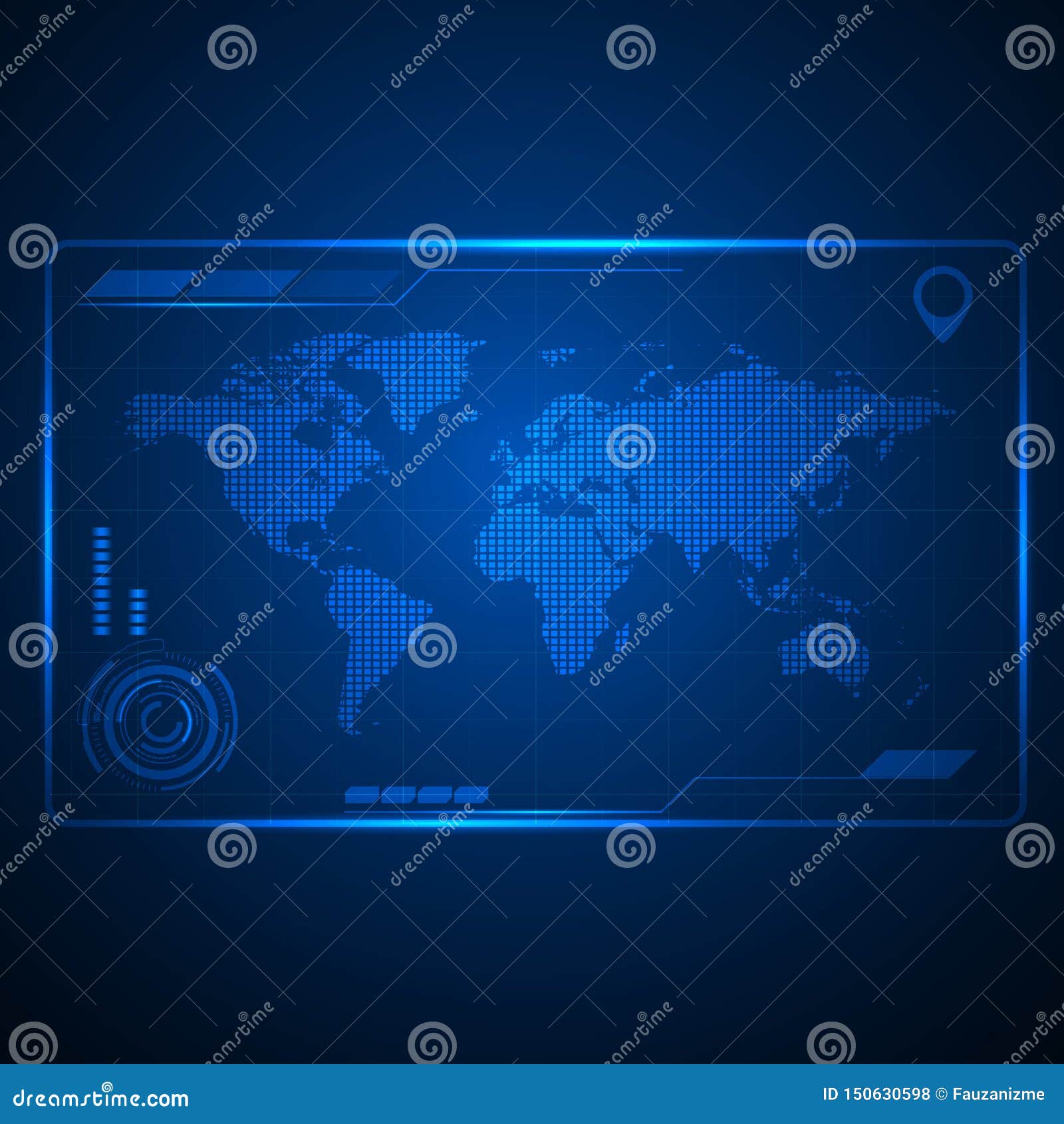 Future Technology World Map Vector Illustration Stock Vector ...