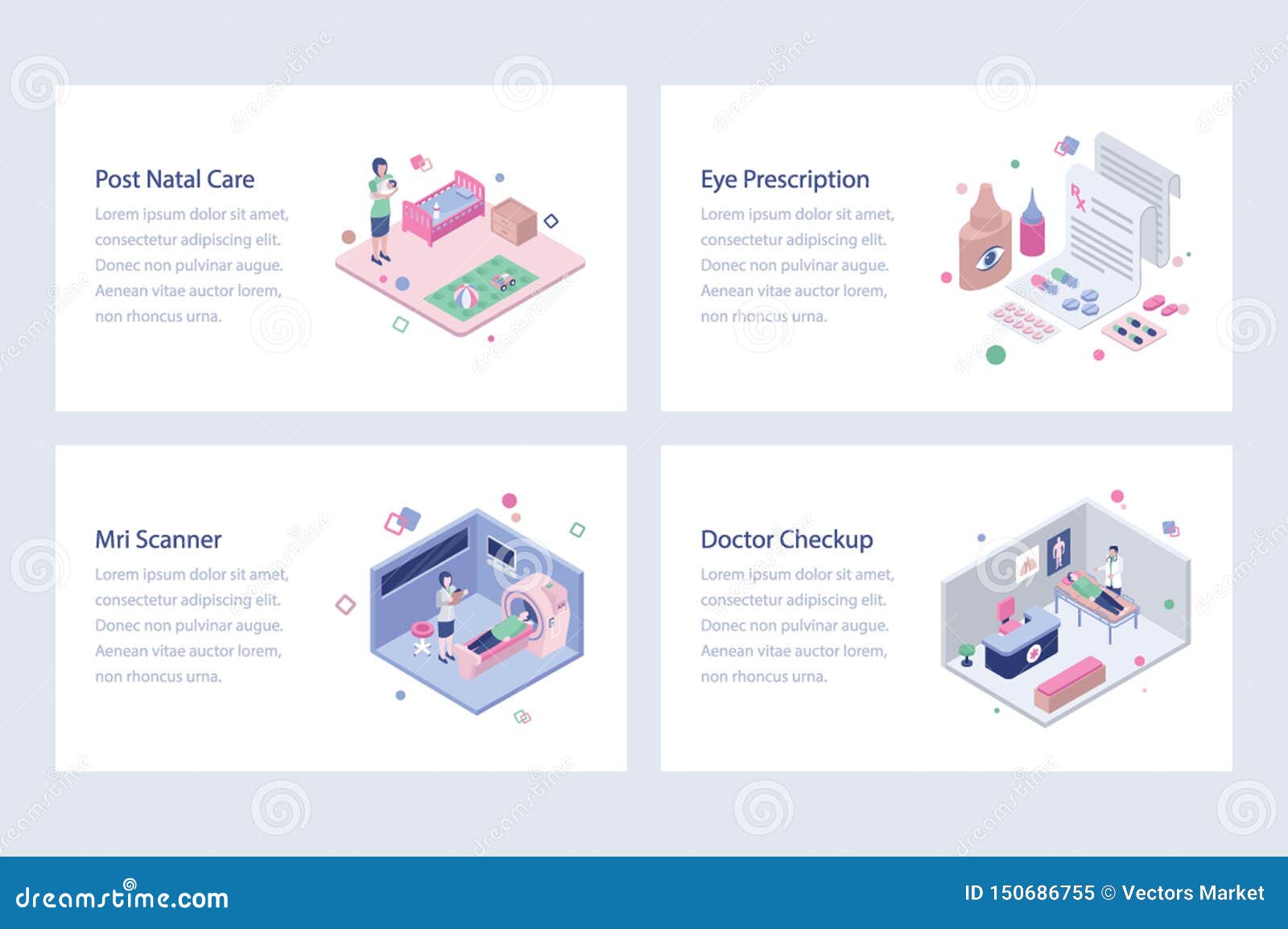 Pack of Healthcare Isometric Illustrations Stock Vector - Illustration ...