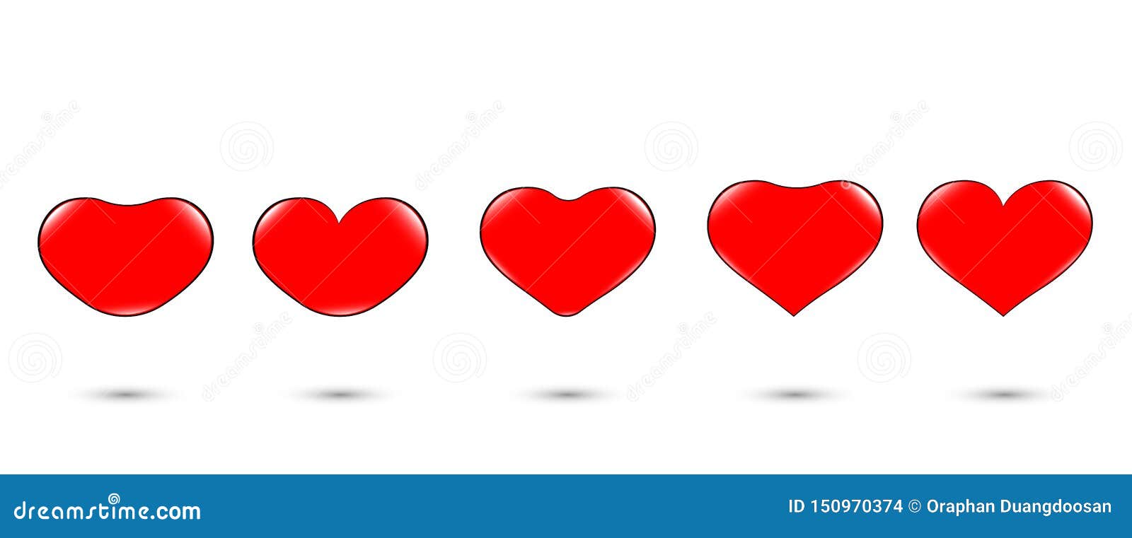 `Heart Icon Set, Change of Red Heart, Glitter.Love Symbols on a White ...