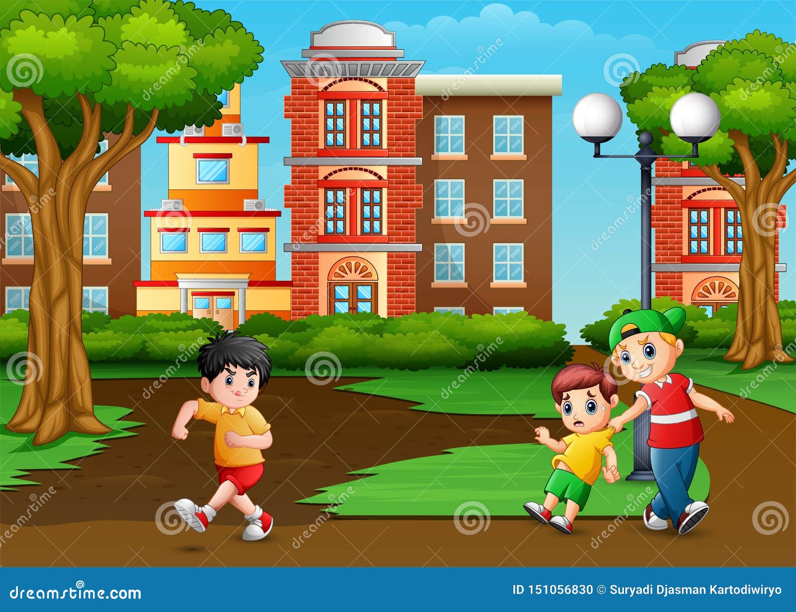 Illustration a Frightened Kid Running because Disturbed Naughty Child ...