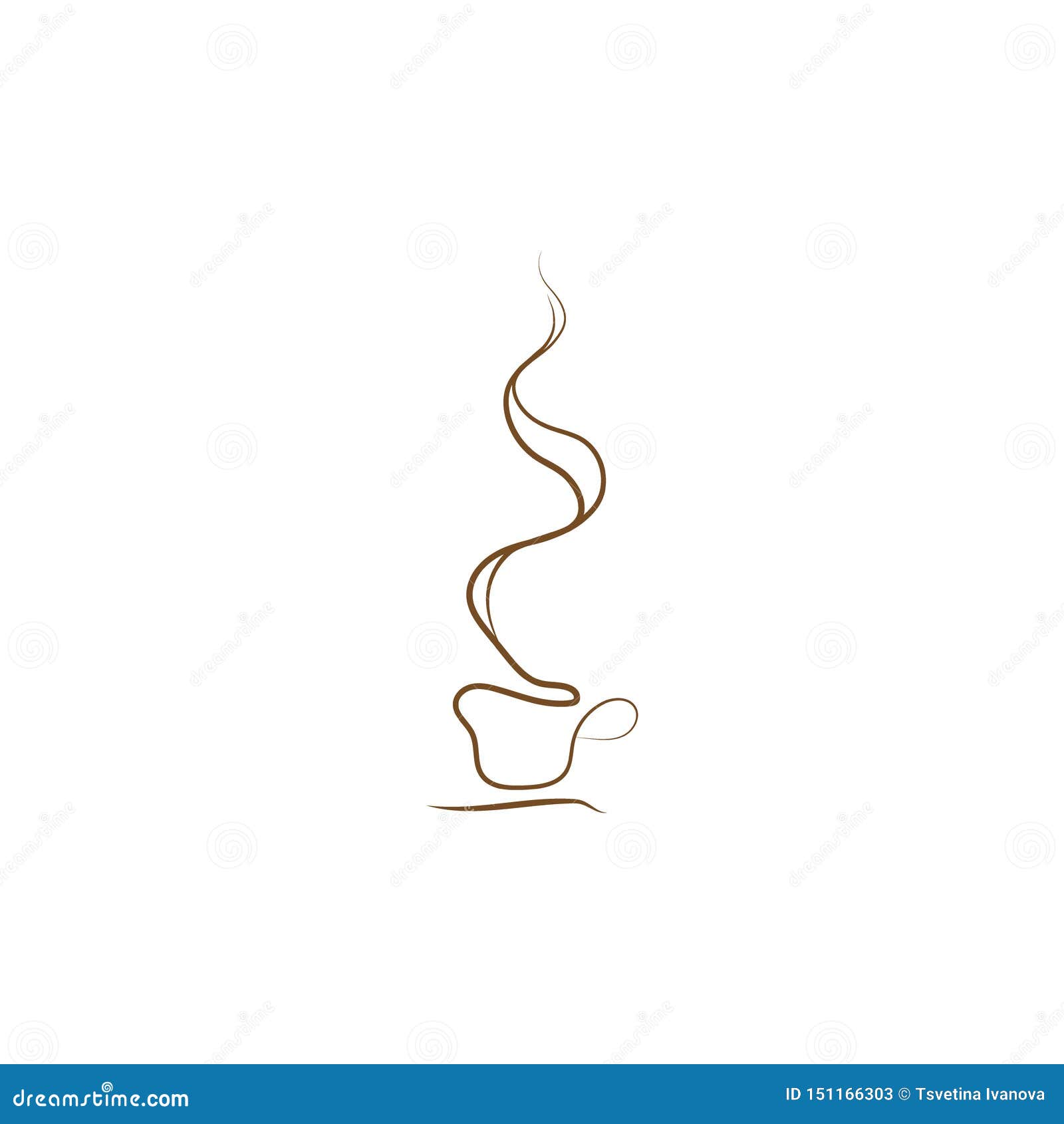 Artistic Coffee or Tea Cup with Steam Vector Drawing. Stock Vector ...