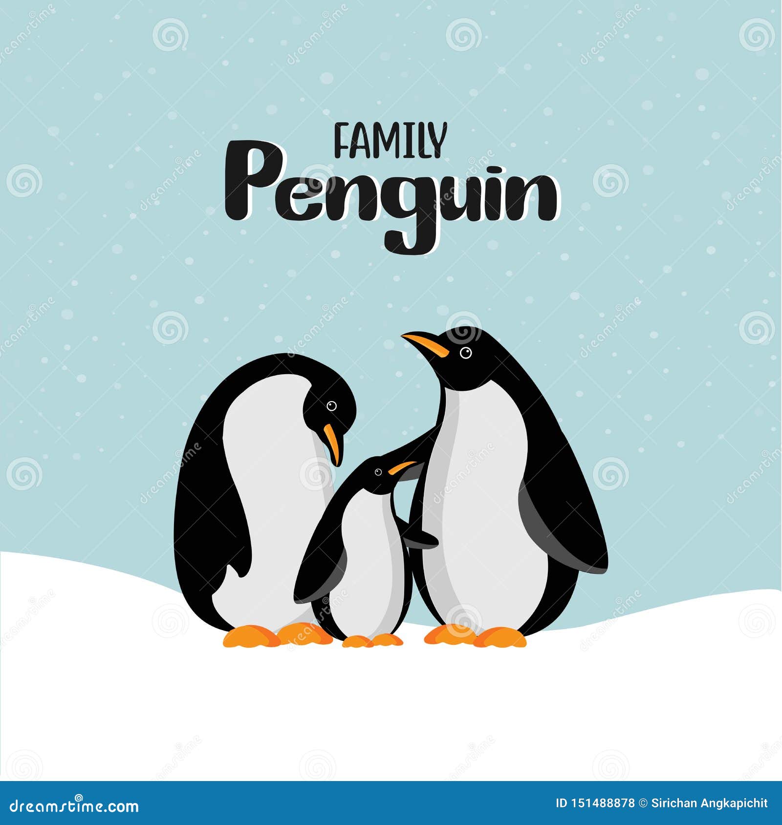 Penguin Family Drawing