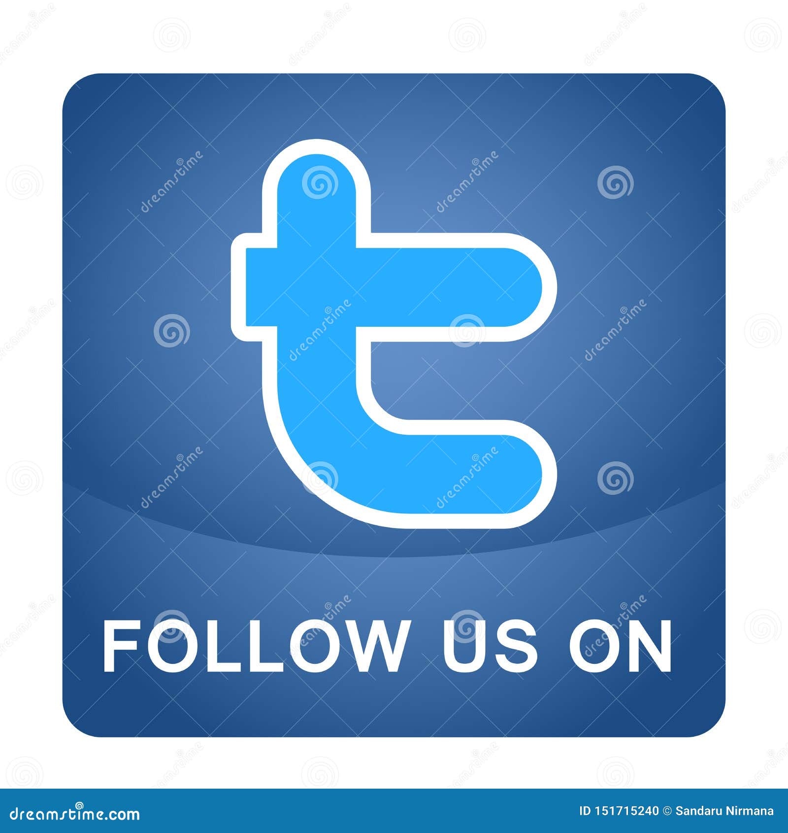 Follow Us on Twitter Logo Icon Letter T Vector Element on White ...