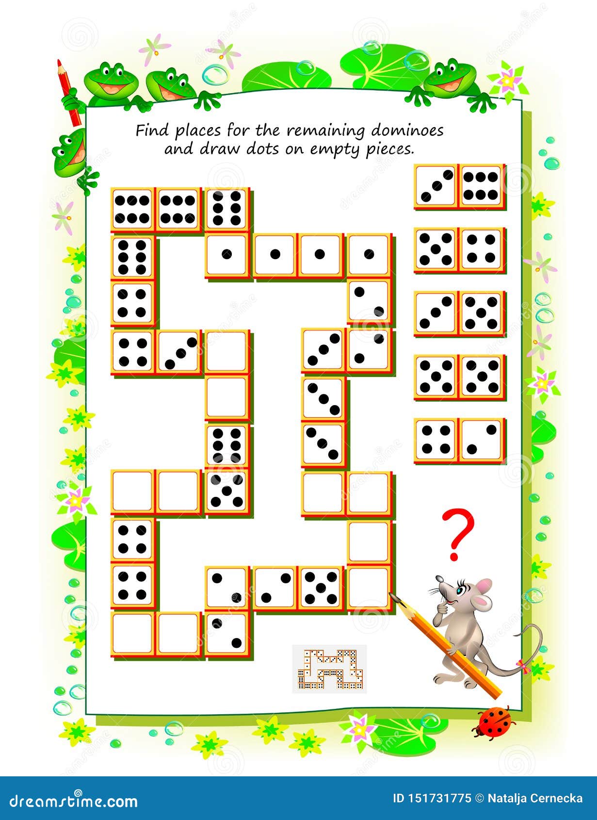 Logic Puzzle Game For Little Children. Need To Find Places For The ...